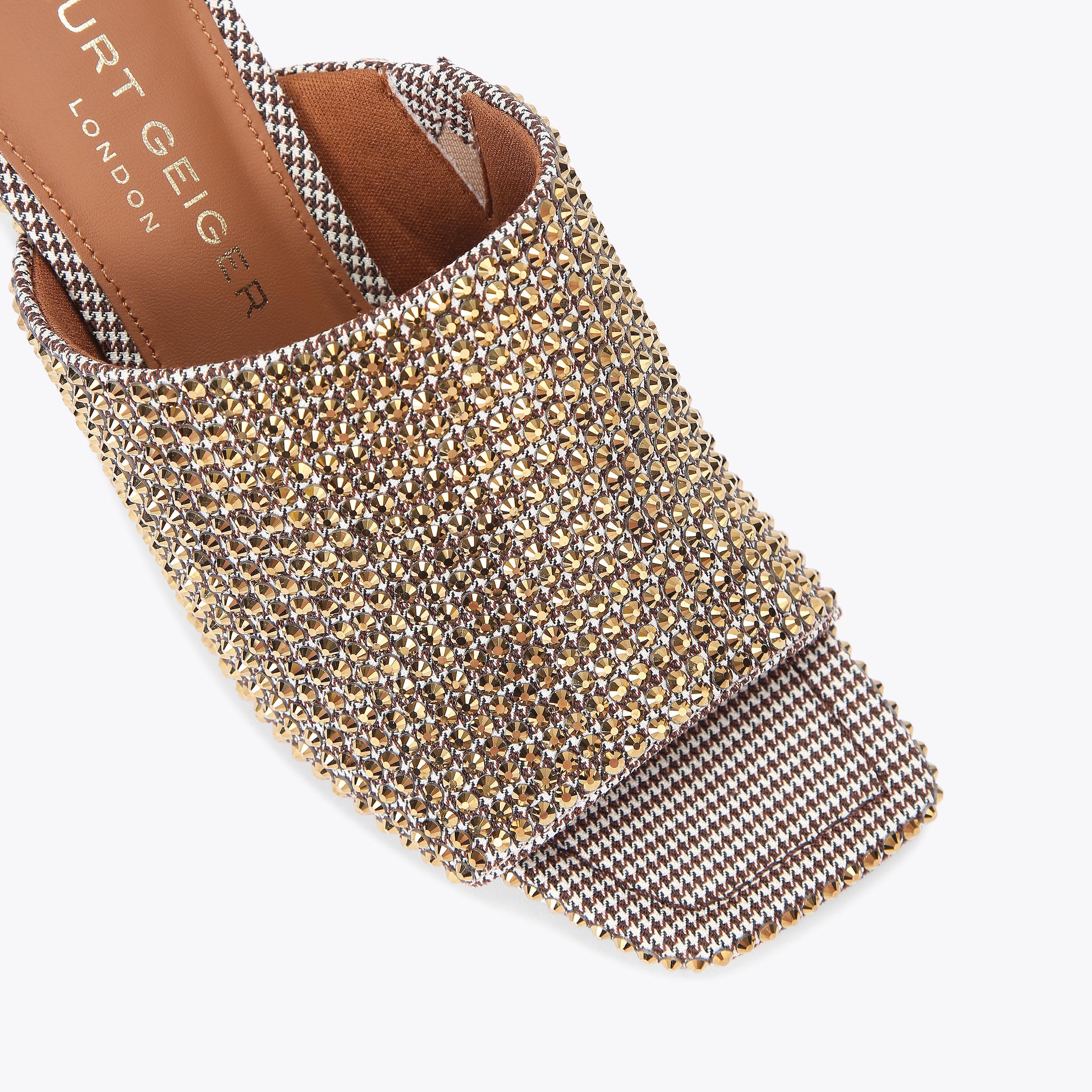 MAYFAIR HIGH MULE Crystal Slip On Heels by KURT GEIGER LONDON