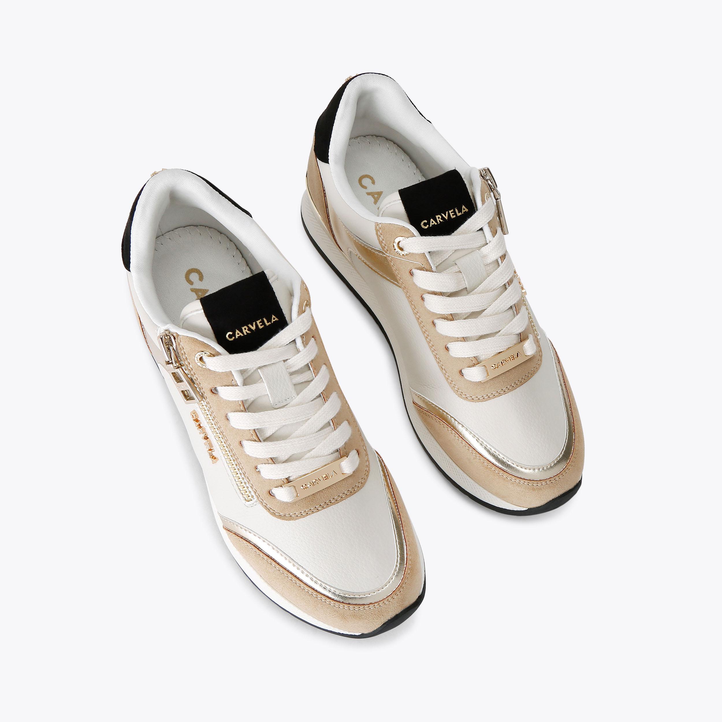 JANEIRO ZIP RUNNER Blush Lace Up Trainer by CARVELA