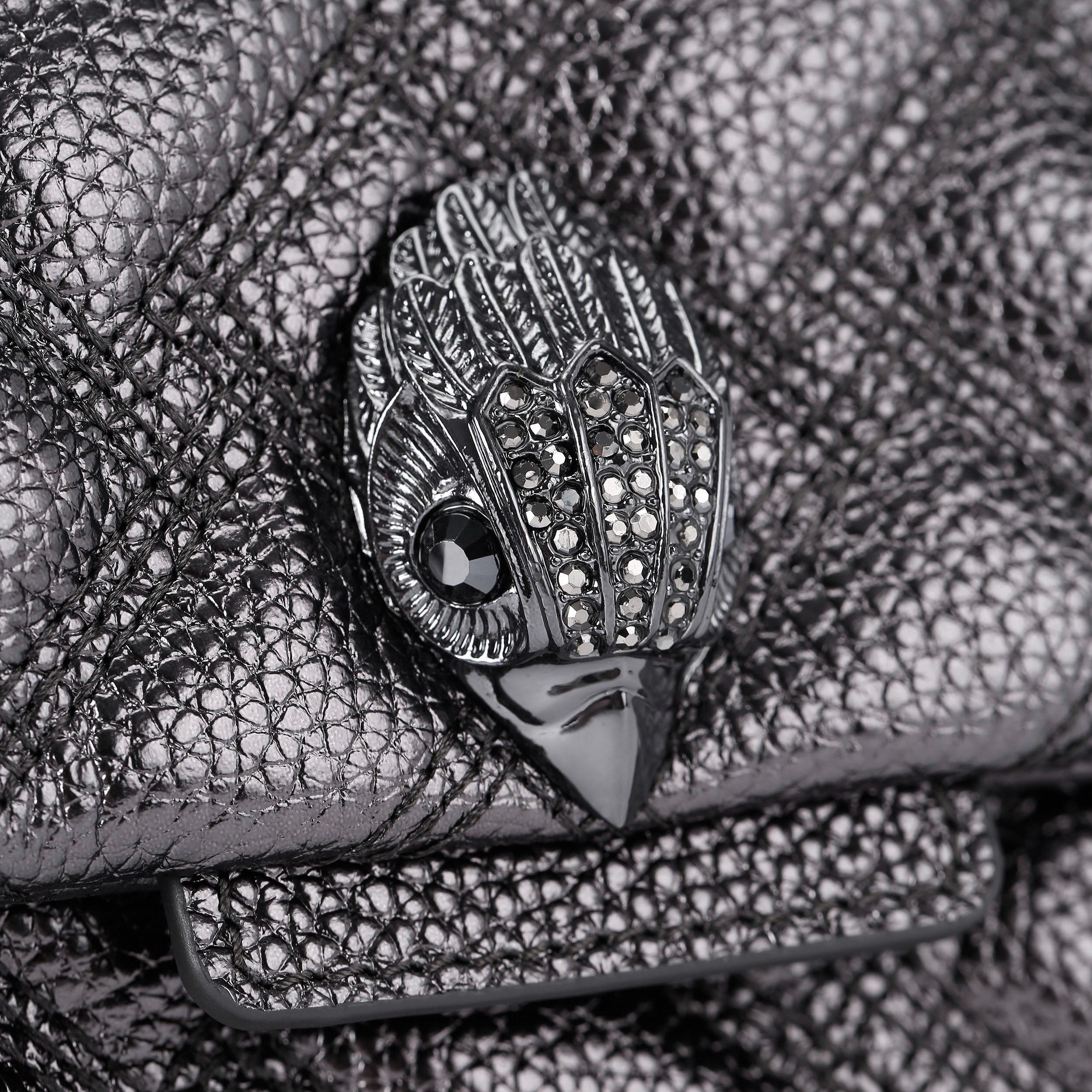 Mini Kensington Drench Metallic Gunmetal Cross Body Bag By Kurt Geiger