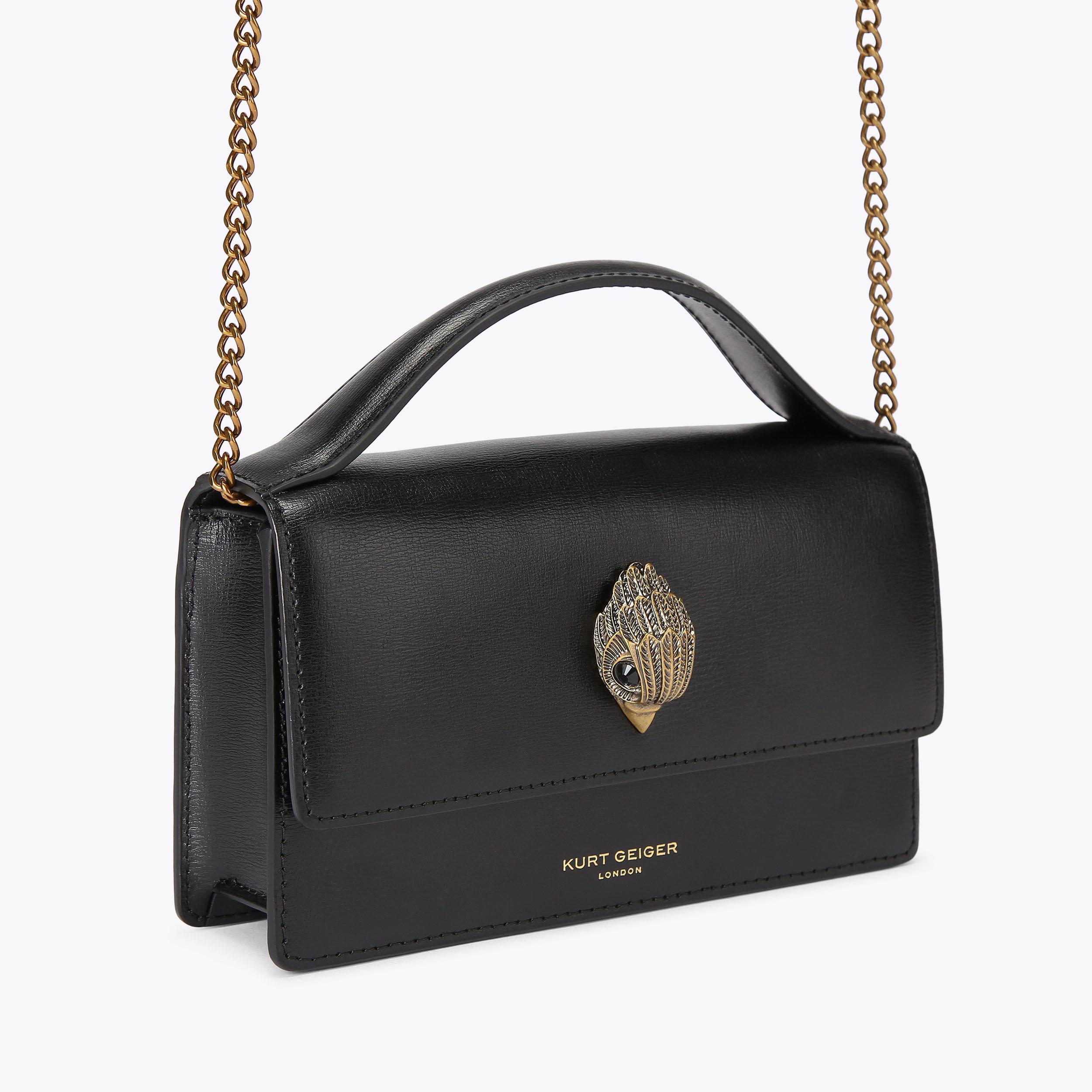 SM BOND TOP HANDLE BAG Black Top Handle Bag by KURT GEIGER LONDON