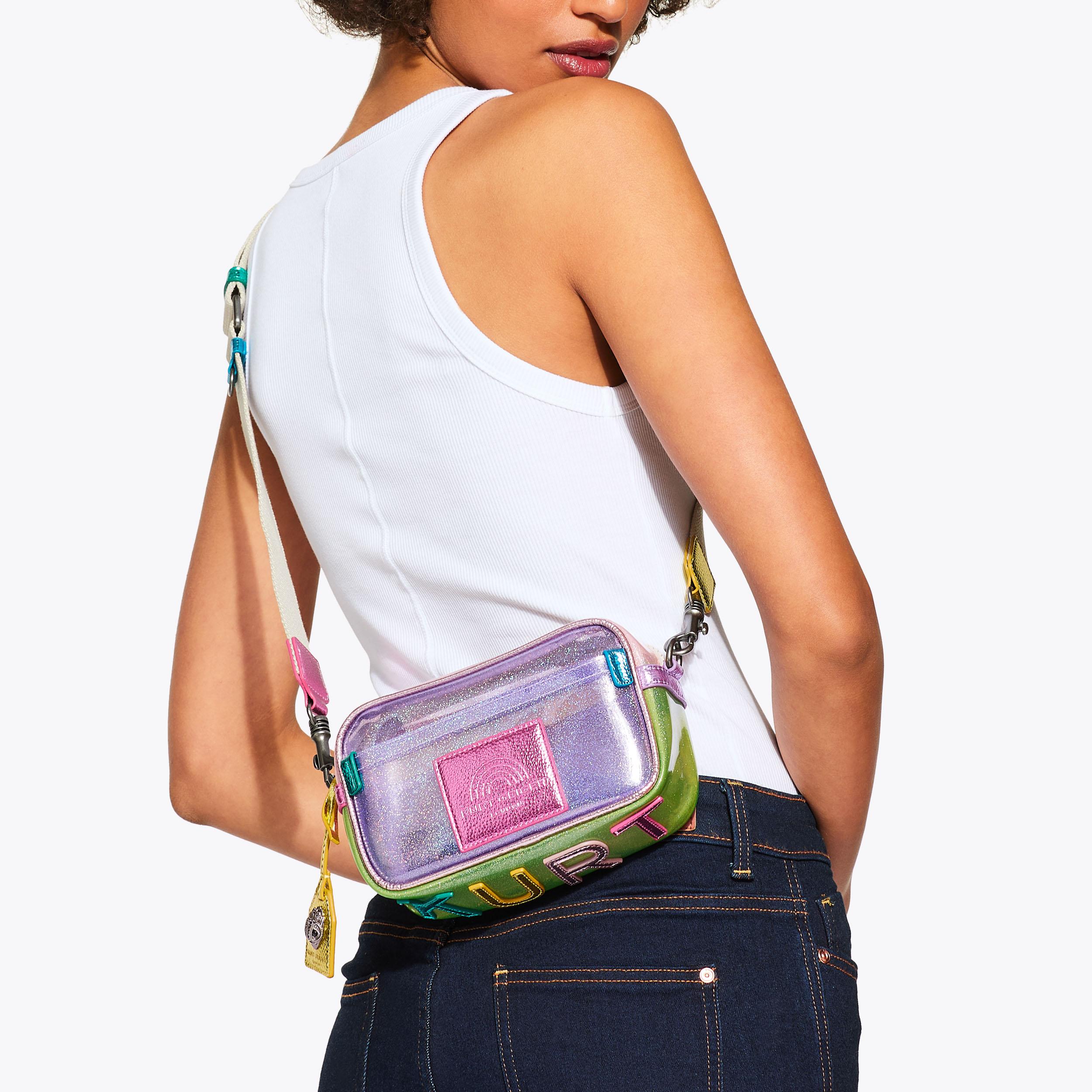 VINYL SOUTHBANK SM CAMERA Vinyl Glitter Southbank Bag by KURT GEIGER LONDON