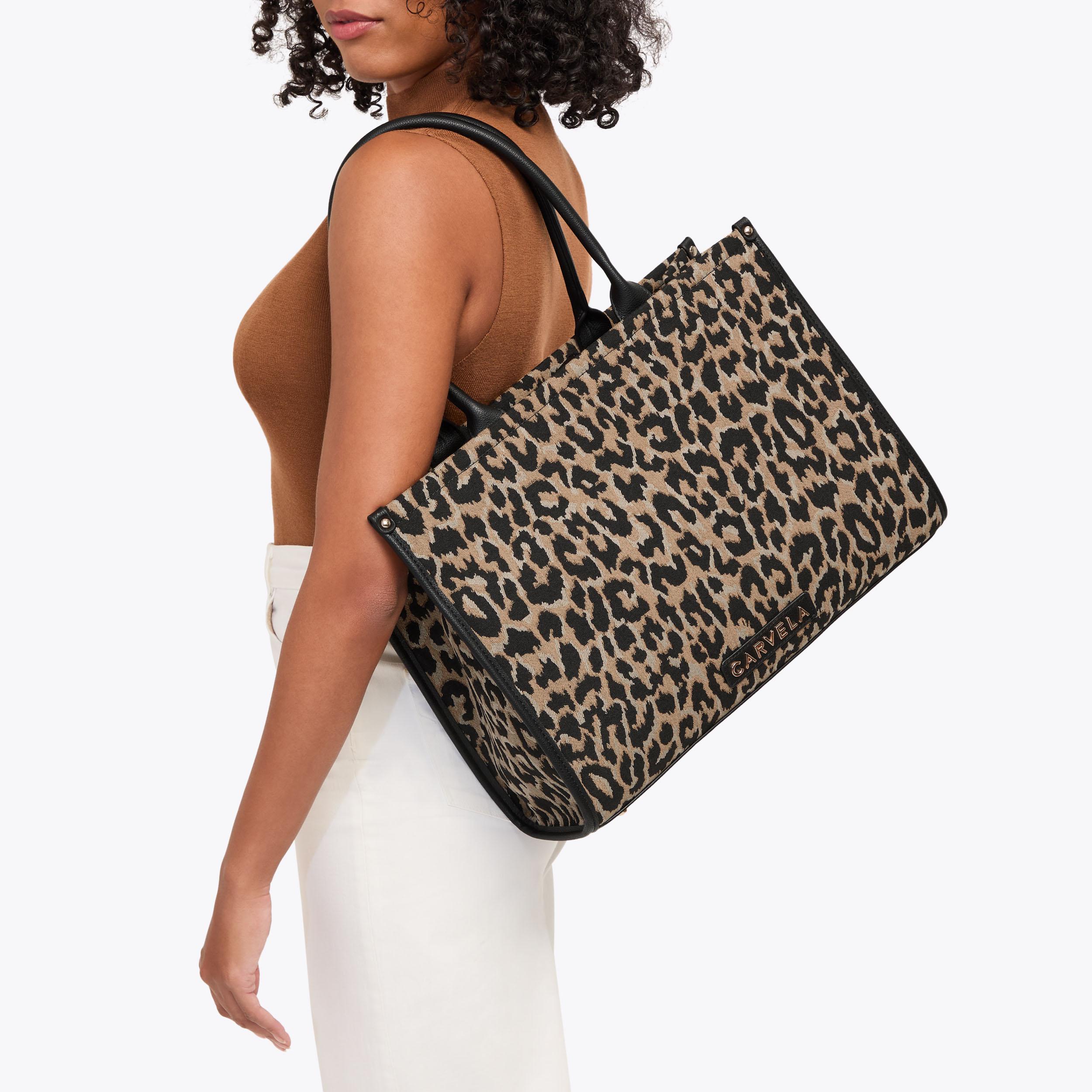 SORRENTO CHUCK IN TOTE Leopard Print Large Tote Bag by CARVELA