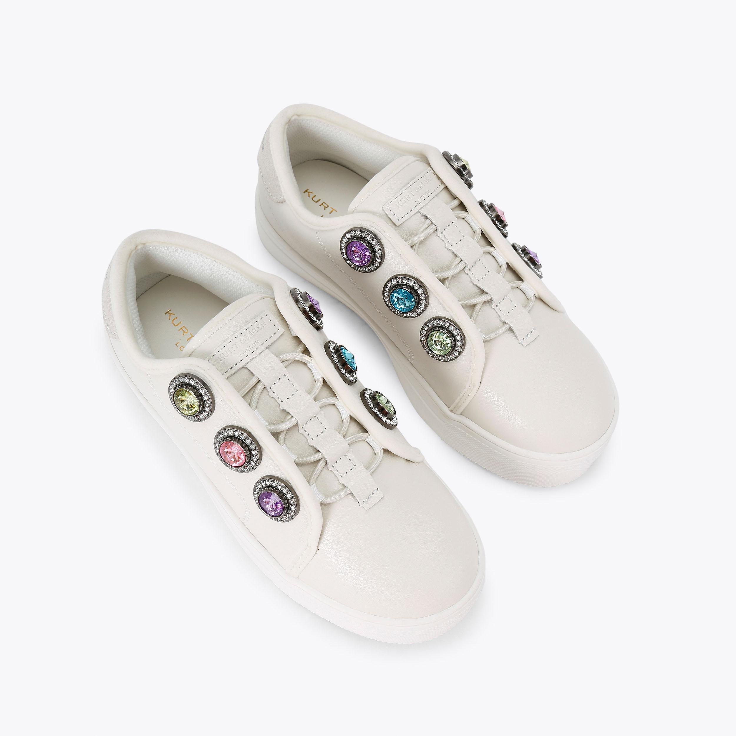 MINI LANEY OCTAVIA Bone Crystal Sneaker by KURT GEIGER LONDON