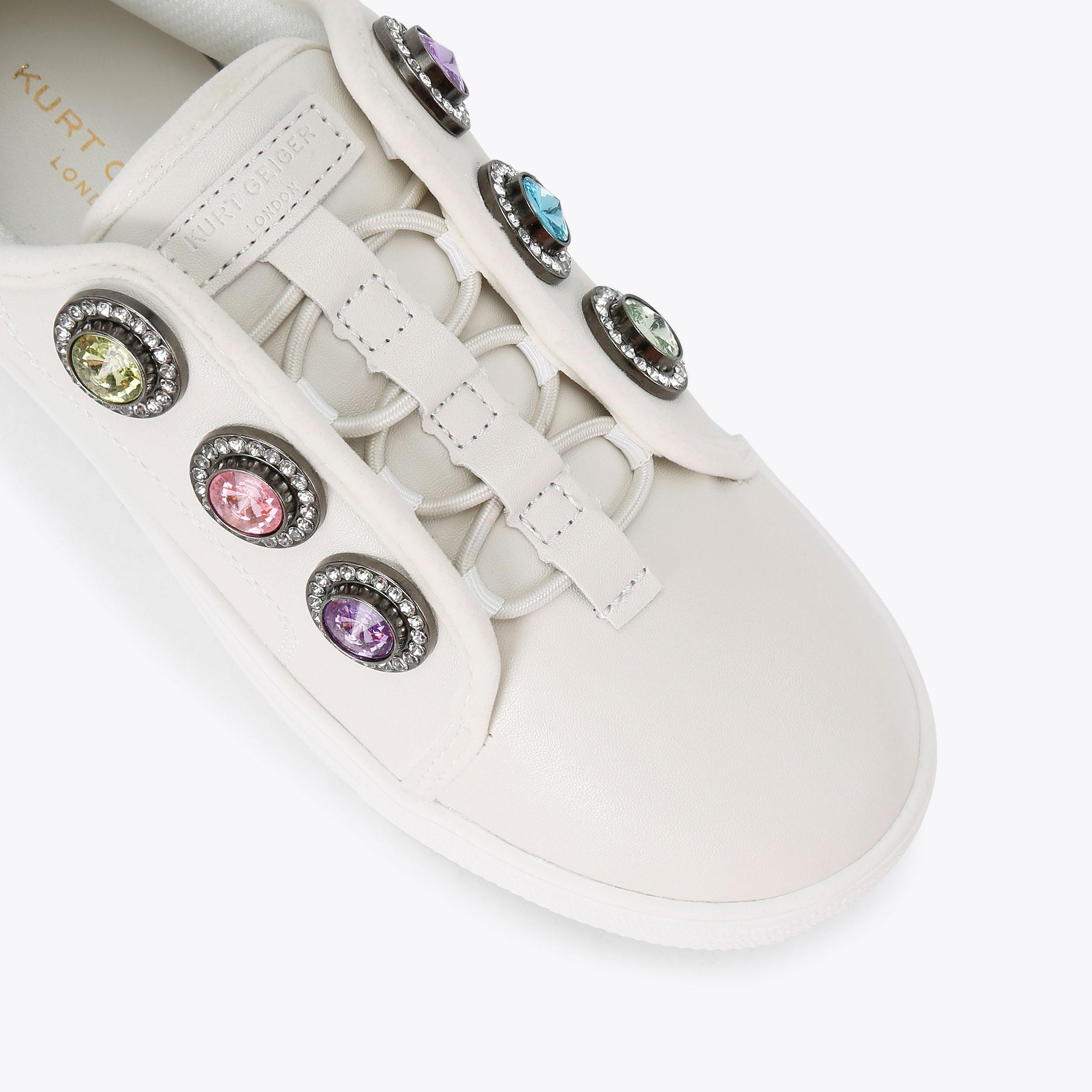 MINI LANEY OCTAVIA Bone Crystal Sneaker by KURT GEIGER LONDON