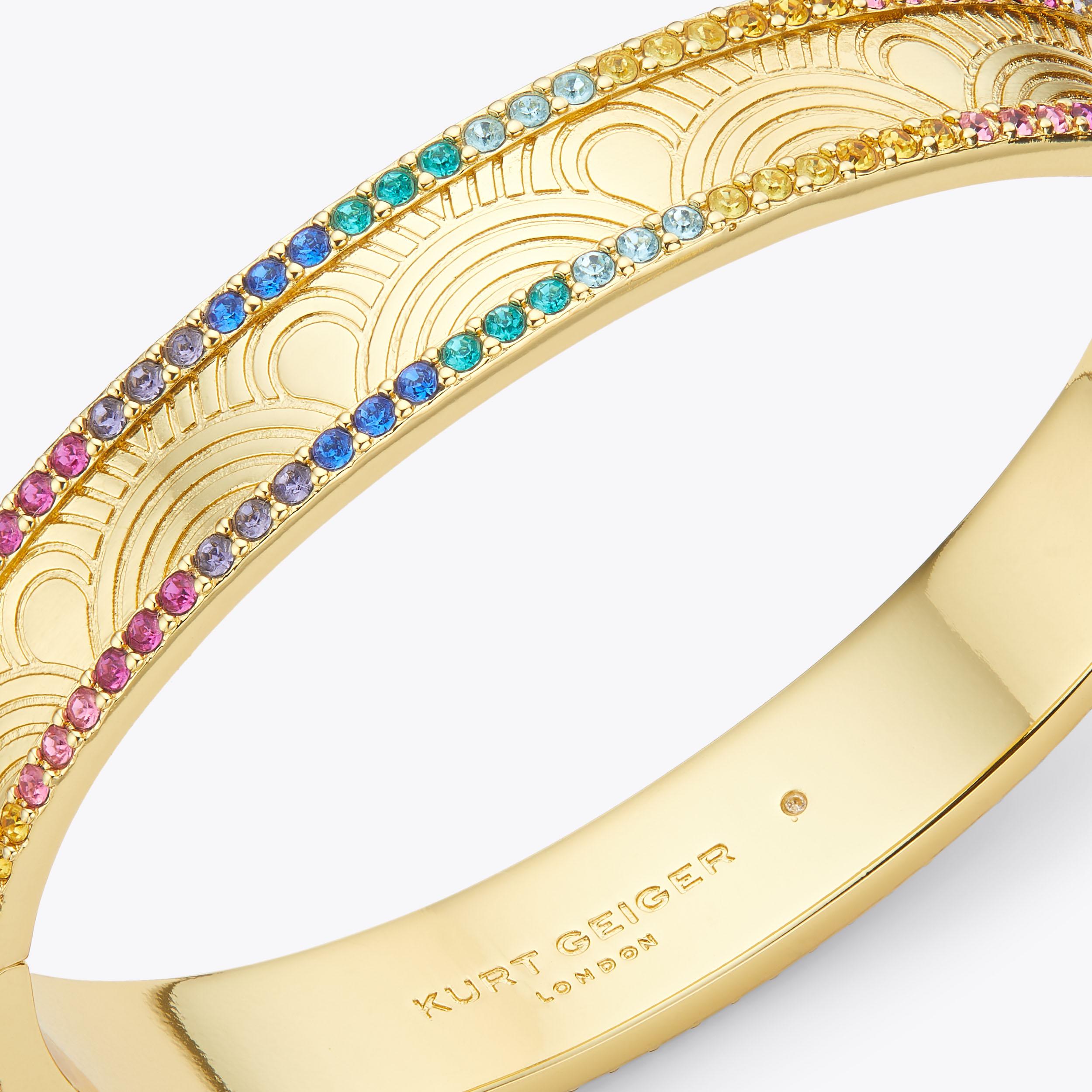 SOUTHBANK BANGLE Gold Rainbow Bangle by KURT GEIGER LONDON