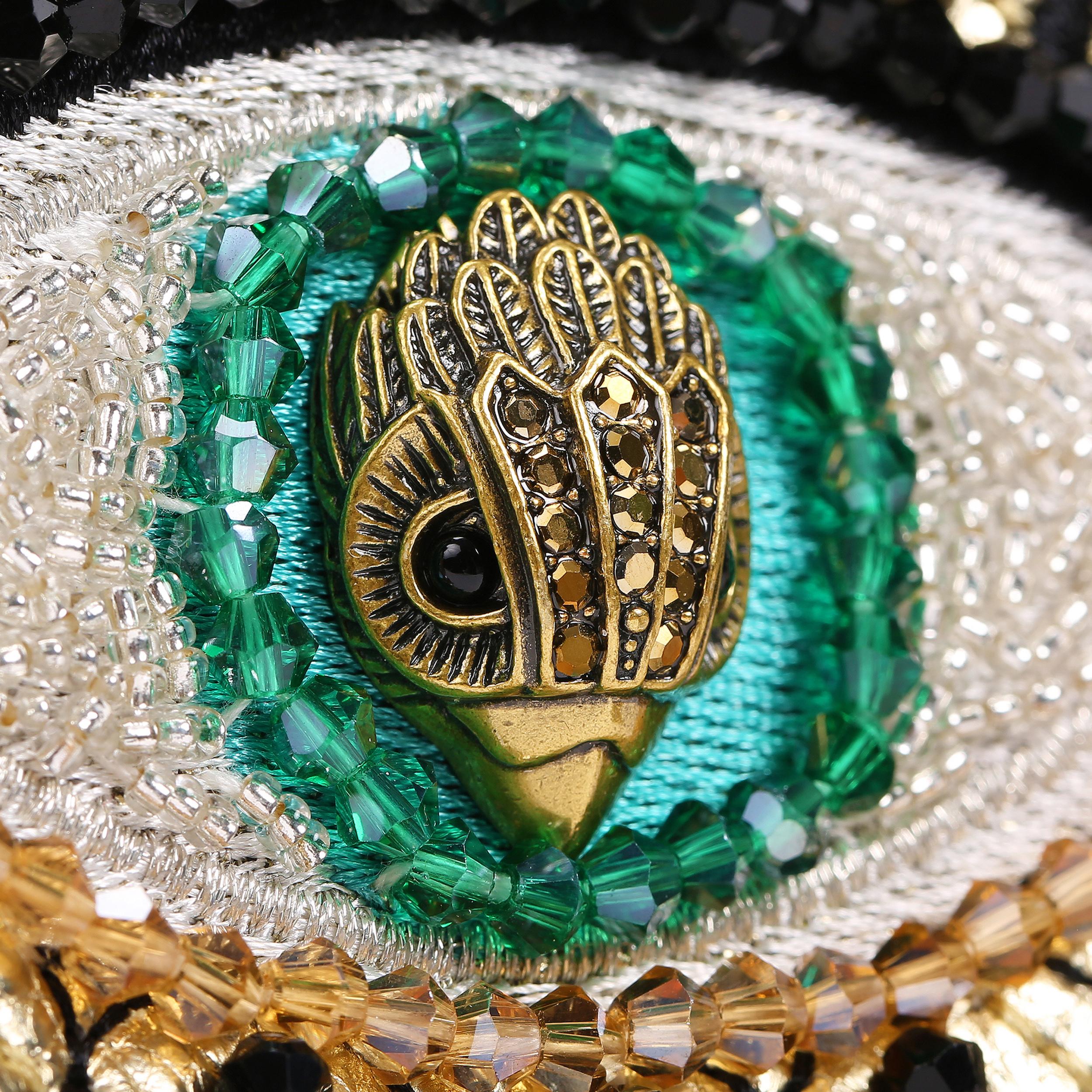 LTHR MINI KENSINGTON EYE Metallic Gold Quilted Leather Evil Eye Mini ...