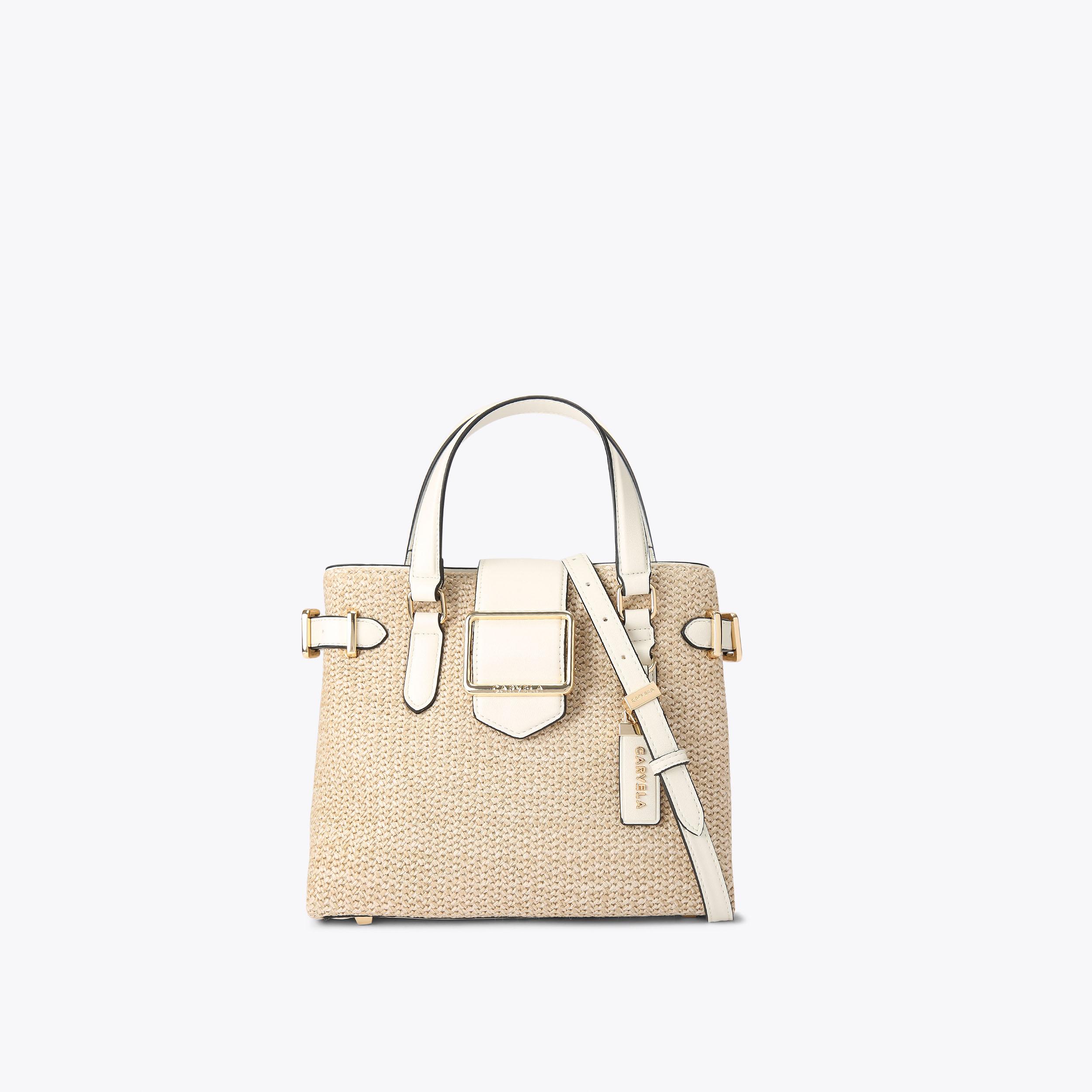 MIRCO MINDY Raffia Micro Tote Bag by CARVELA