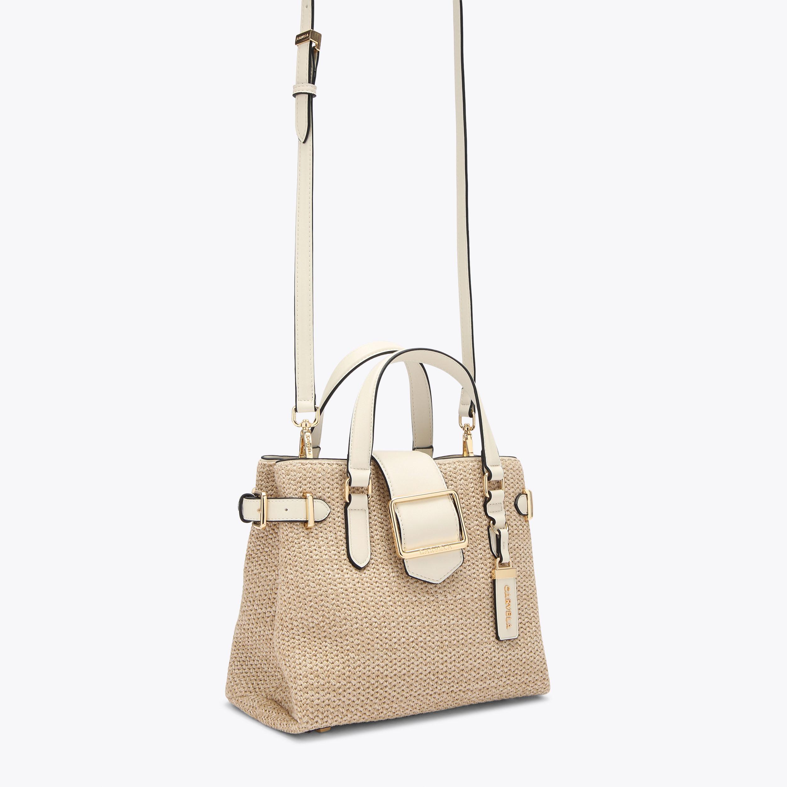 MIRCO MINDY Raffia Micro Tote Bag by CARVELA