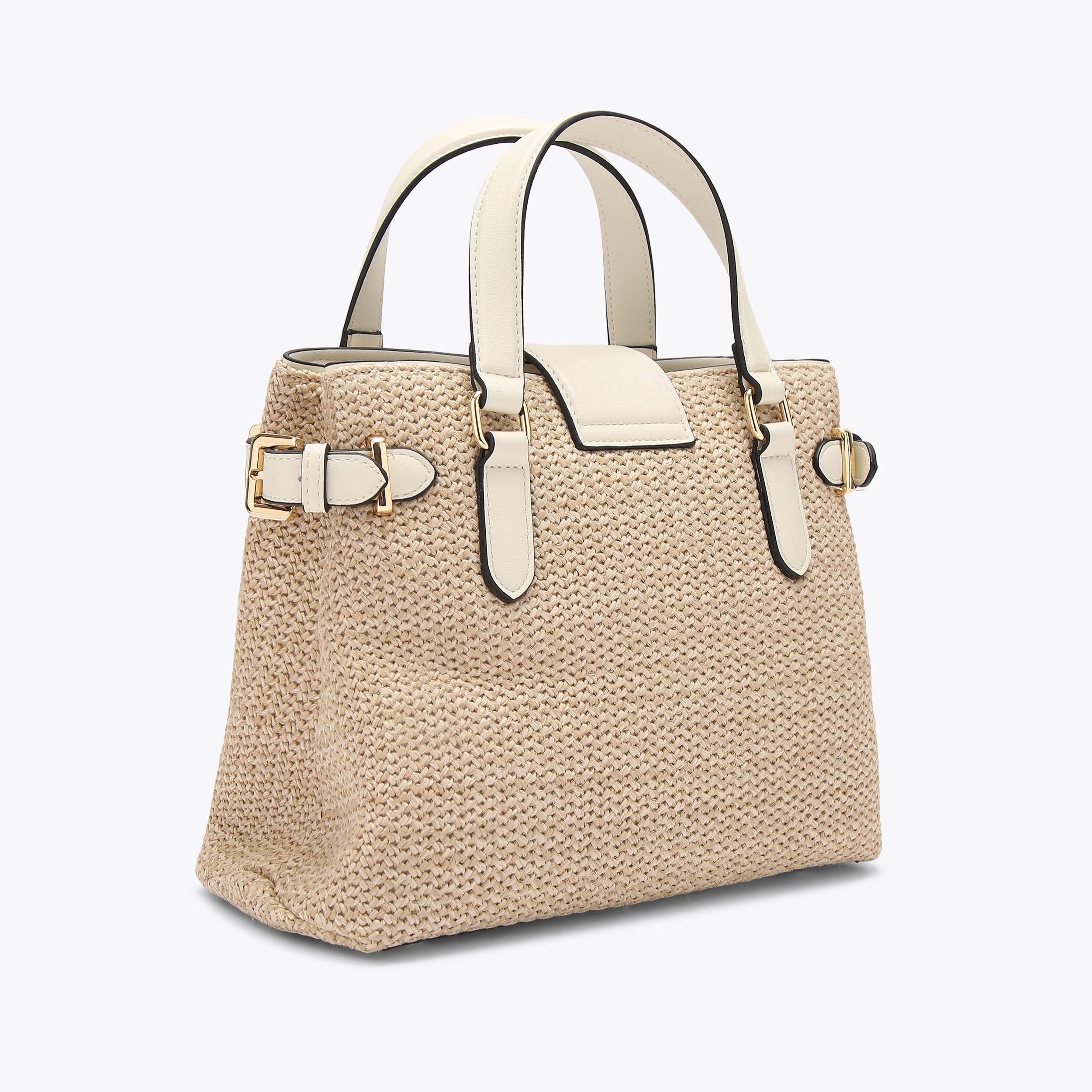 MIRCO MINDY Raffia Micro Tote Bag by CARVELA
