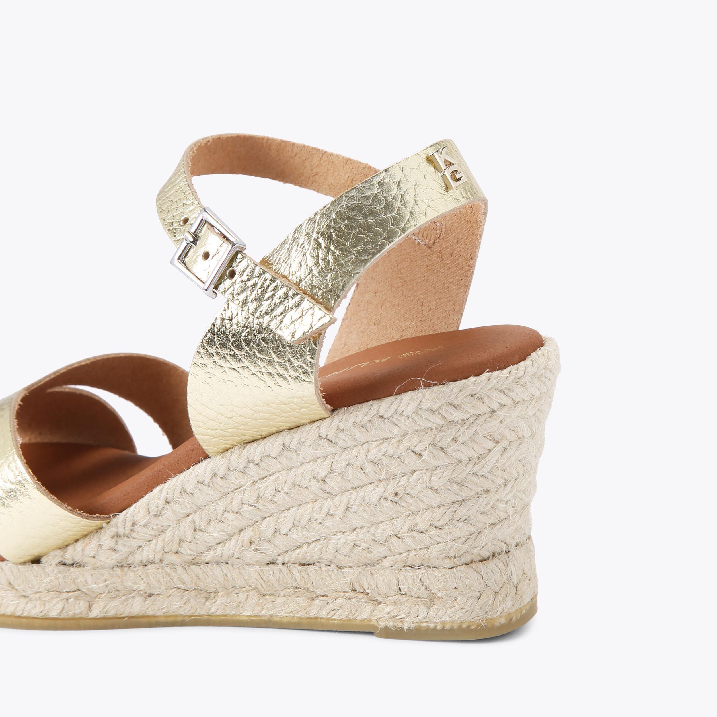 PAMA Gold Leather Wedge Heel by KG KURT GEIGER