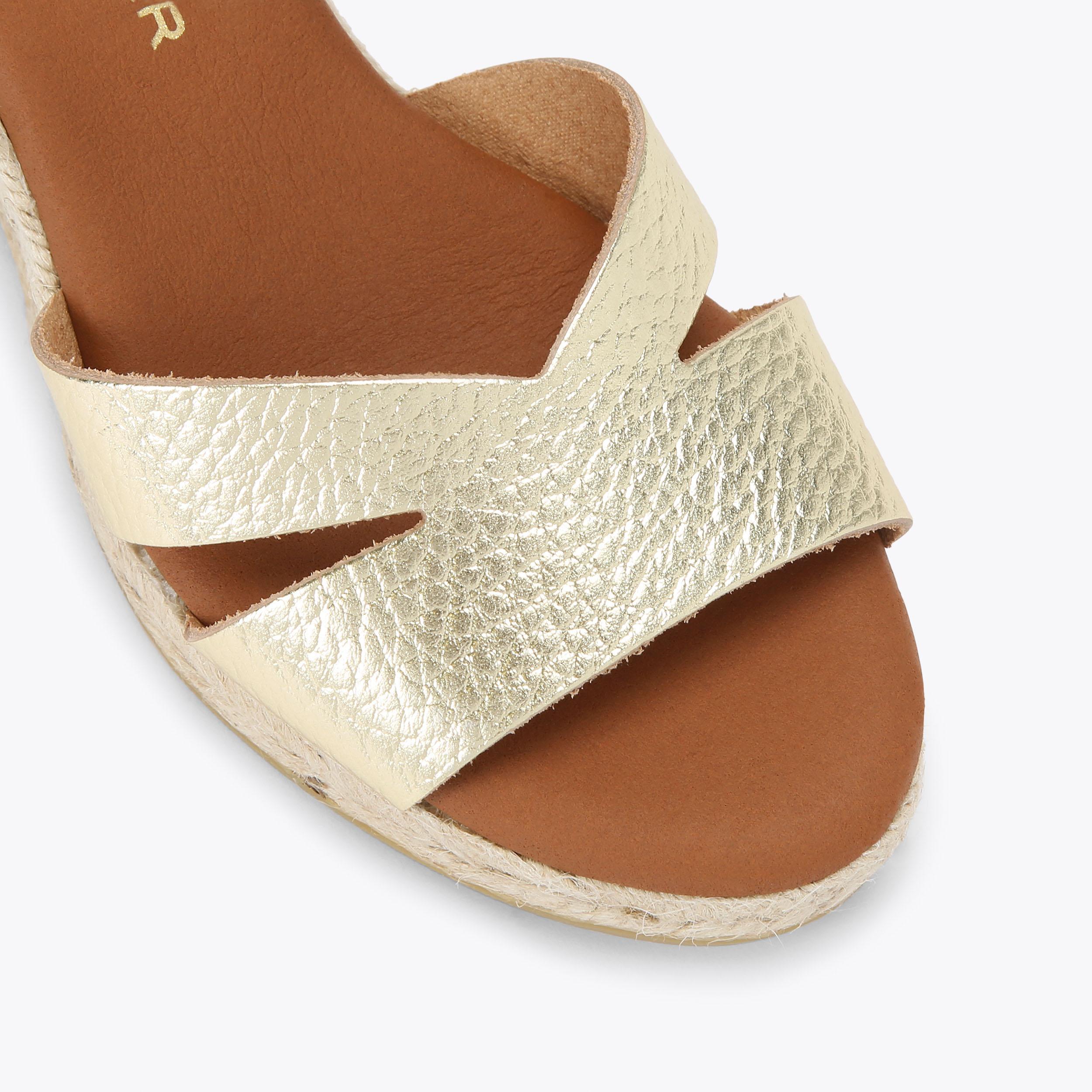 PAMA Gold Leather Wedge Heel by KG KURT GEIGER