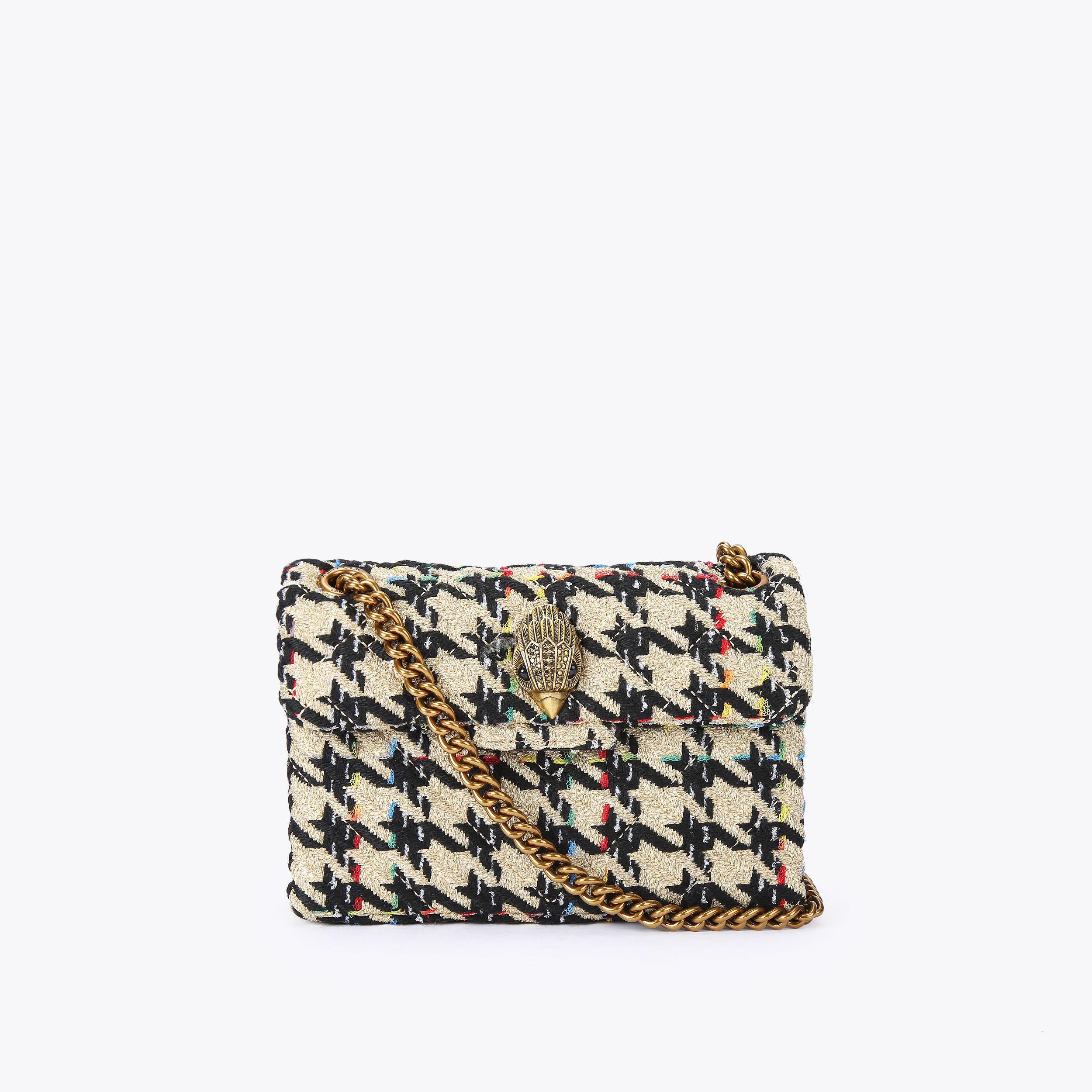 TWEED MINI KENSINGTON Beige Cross Body Bag by KURT GEIGER LONDON