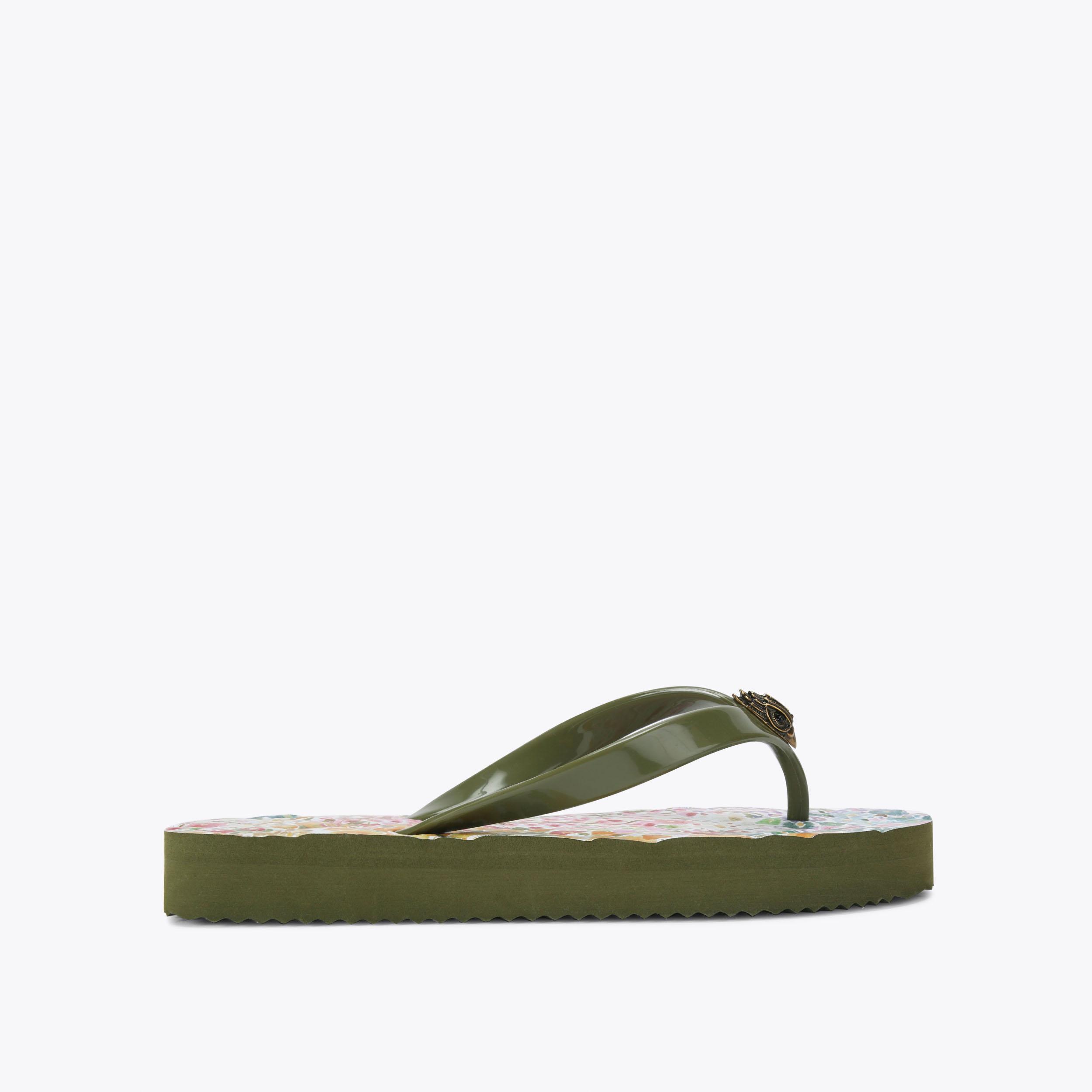 FC KENSINGTON FLIP FLOP Khaki Slip On Flip Flop by KURT GEIGER LONDON
