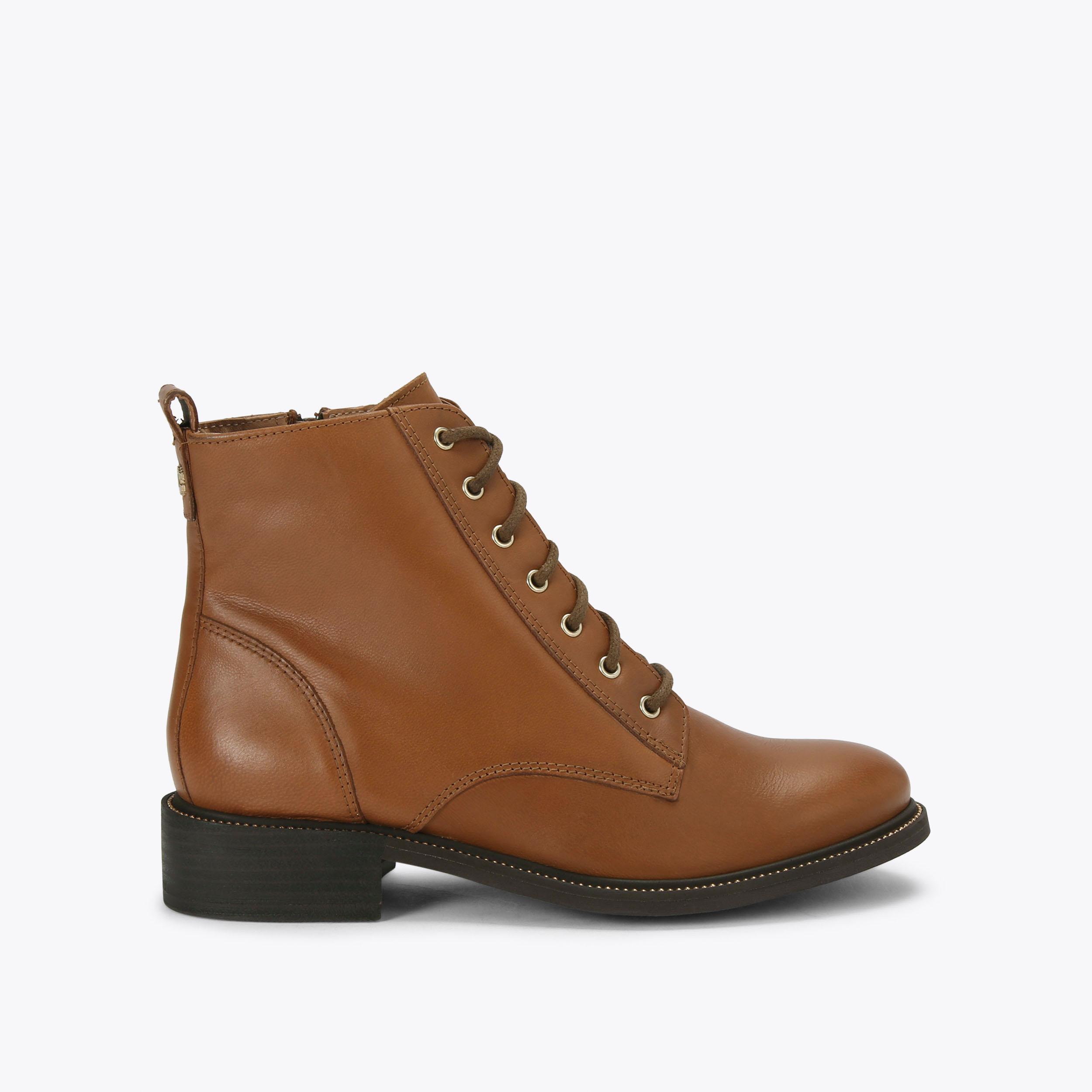 SPIKE Tan lace up leather boot by CARVELA