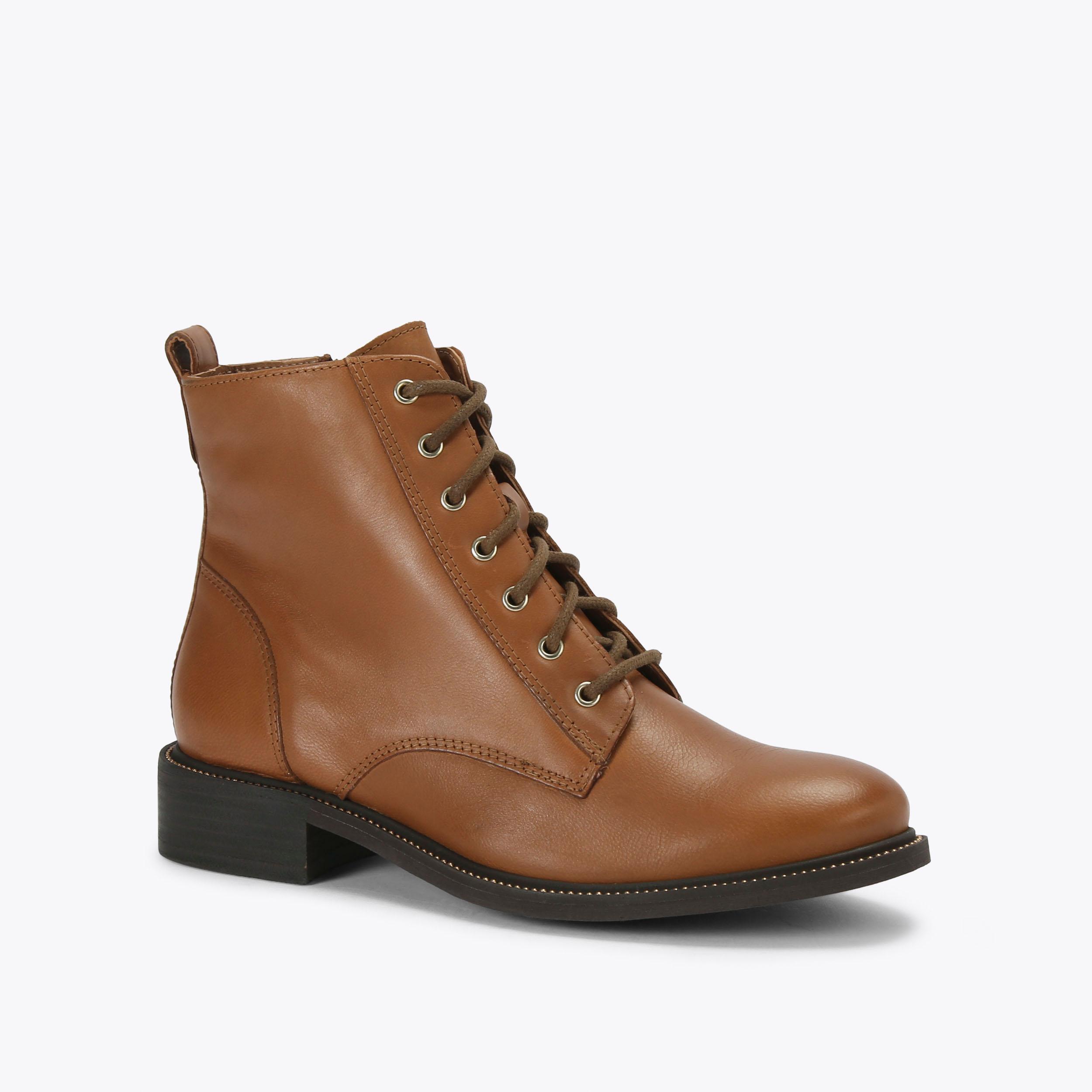 SPIKE Tan lace up leather boot by CARVELA