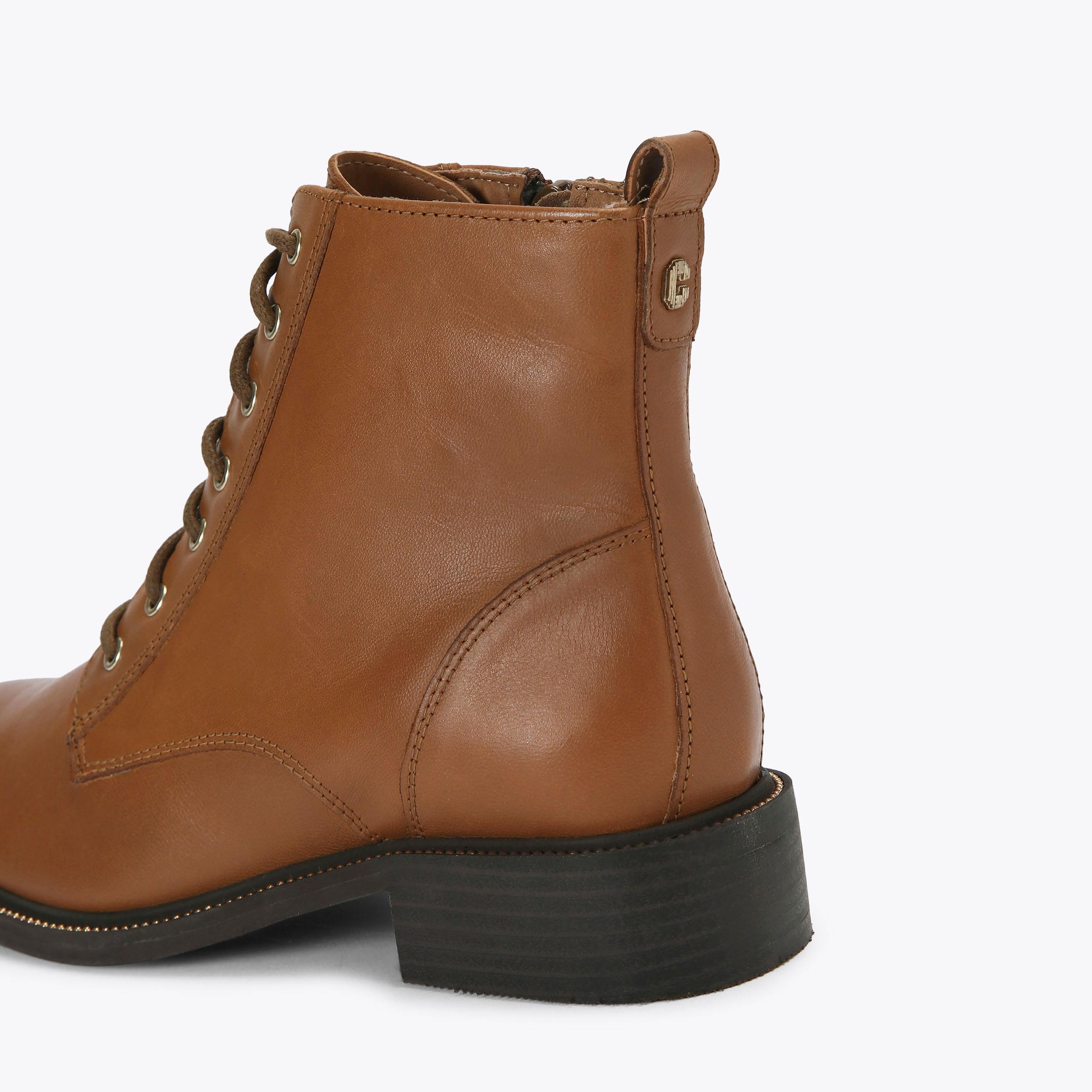 SPIKE Tan lace up leather boot by CARVELA