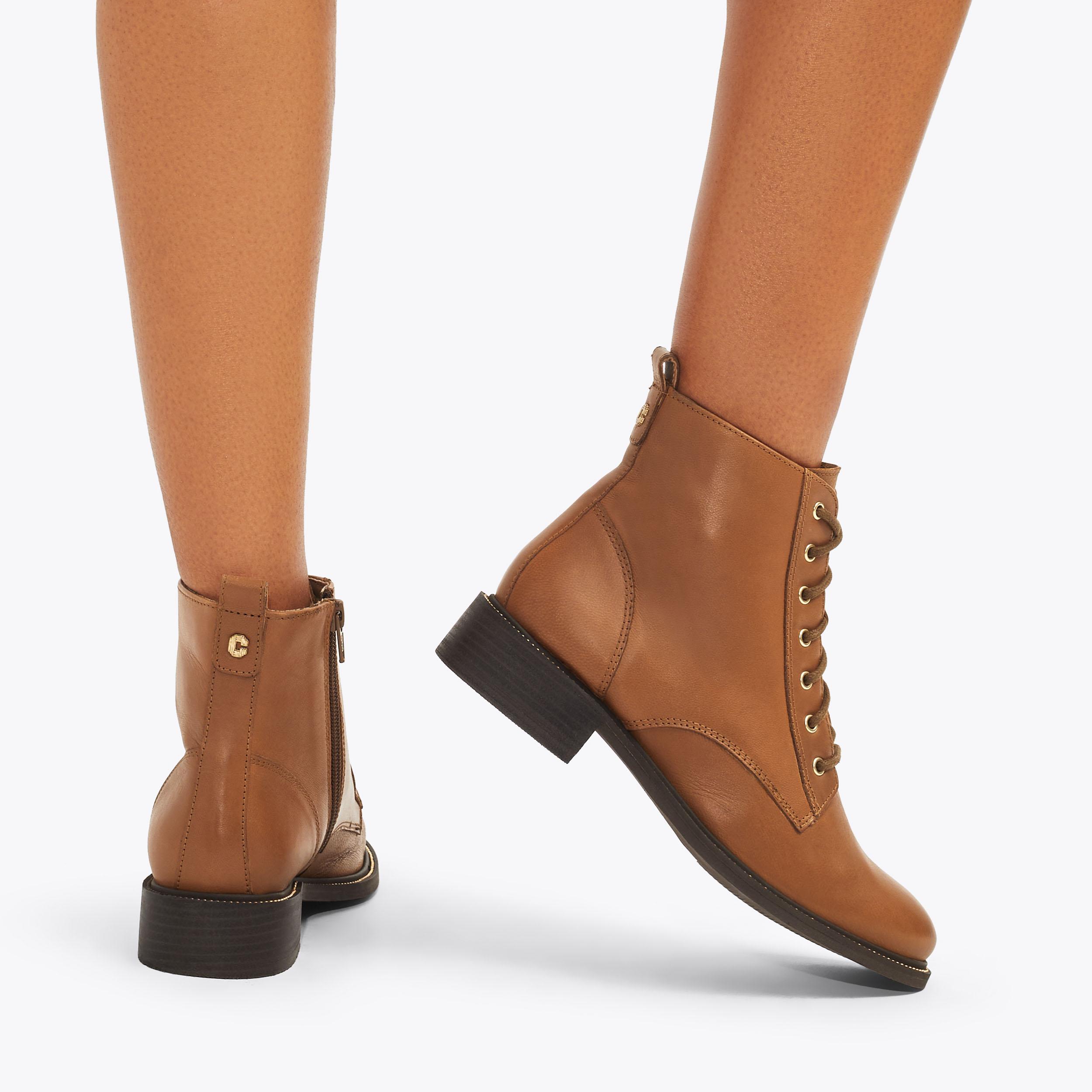 SPIKE Tan lace up leather boot by CARVELA