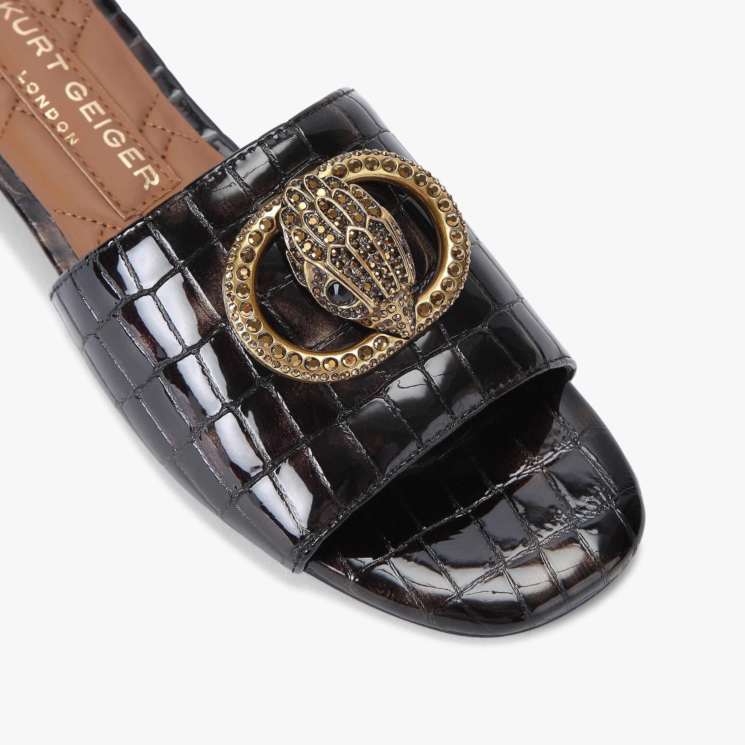 CHELSEA FLAT SANDAL Snake Print Slip On Sandal by KURT GEIGER LONDON