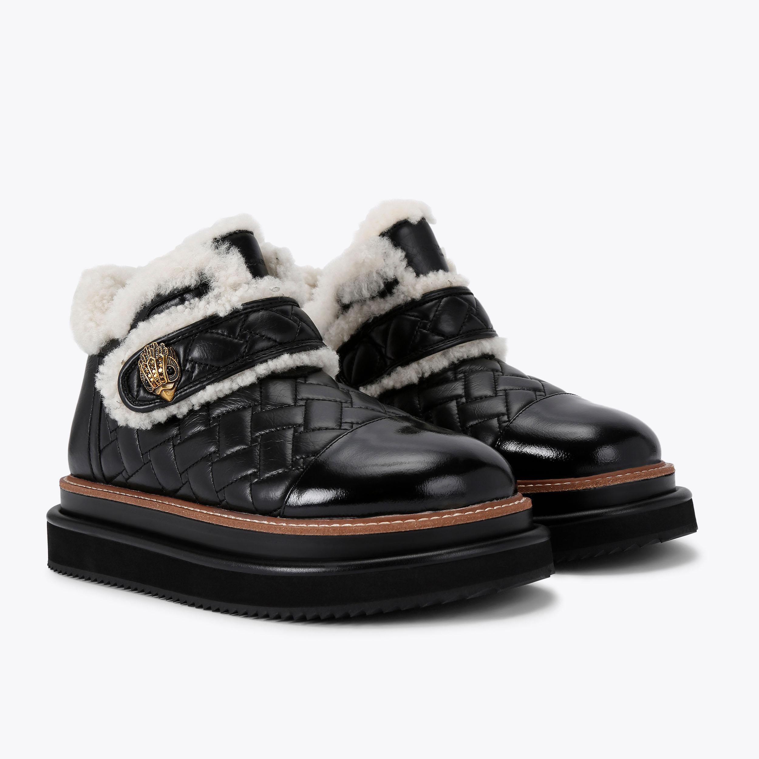 ORSON STRAP BOOT Black Quilted Leather Boot by KURT GEIGER LONDON