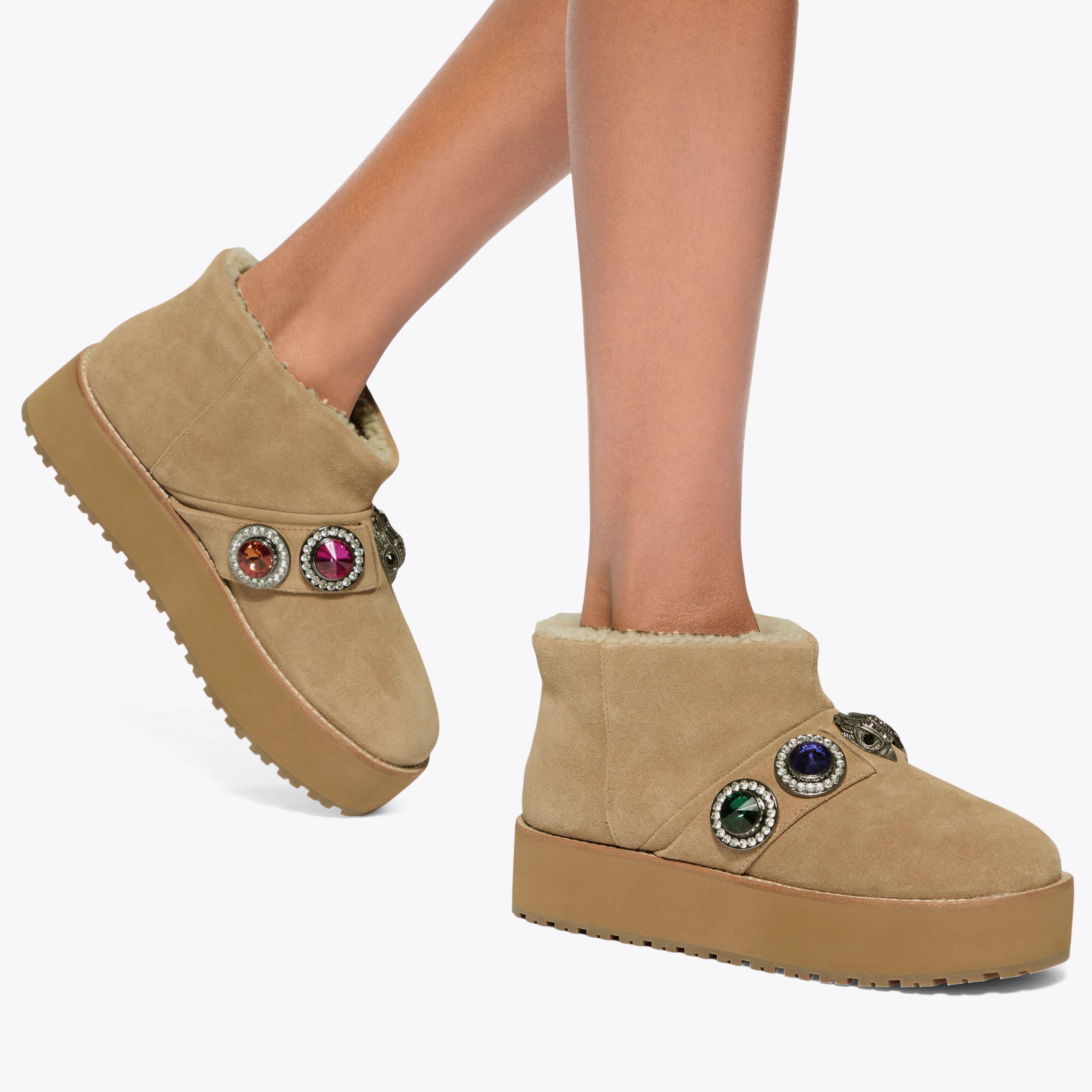 OCTAVIA TEDDY BOOTIE Suede Slip On Bootie by KURT GEIGER LONDON