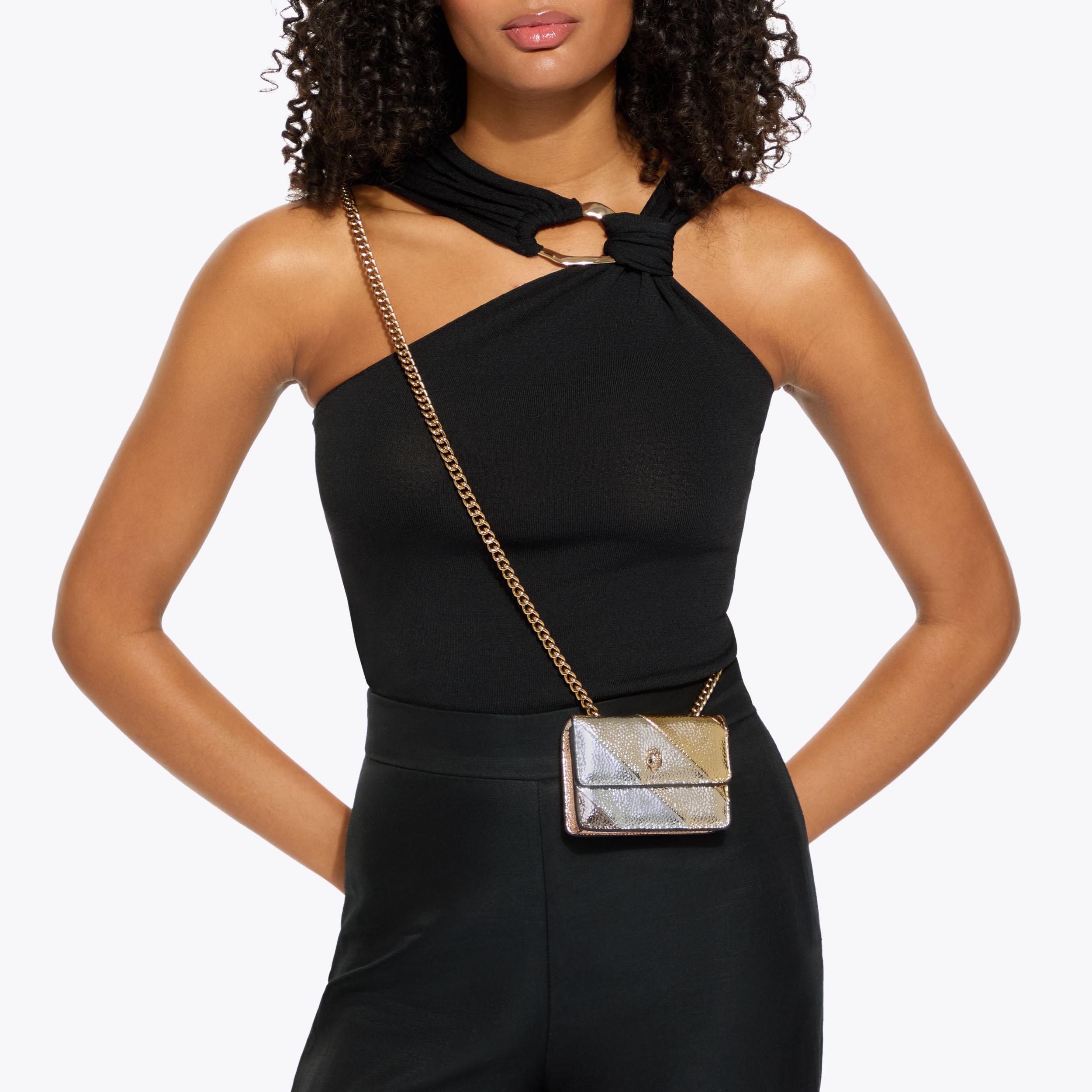 MICRO KENSINGTON L Metallic Pebble Grain Micro Cross Body Bag by KURT ...