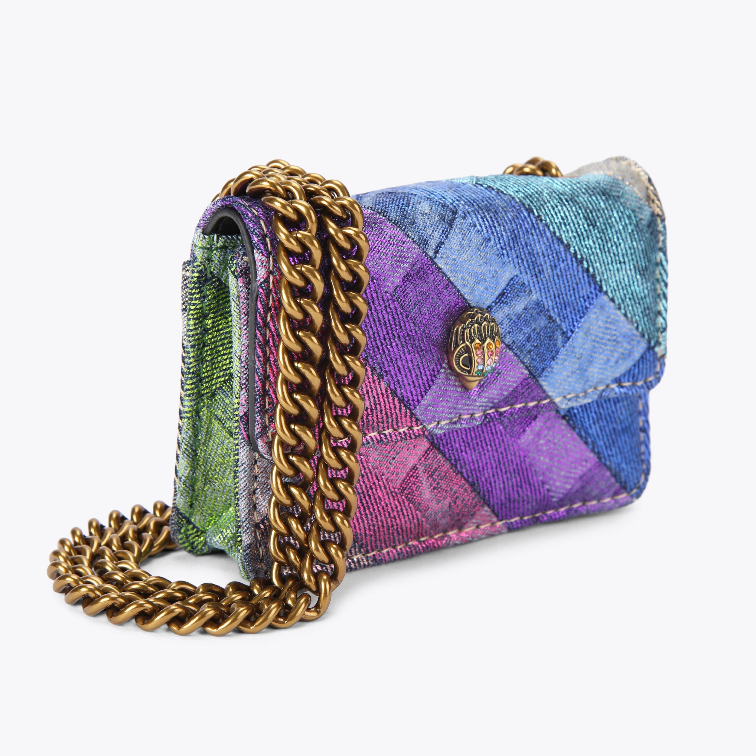MICRO KENSINGTON L Denim Gold Micro Bag by KURT GEIGER LONDON