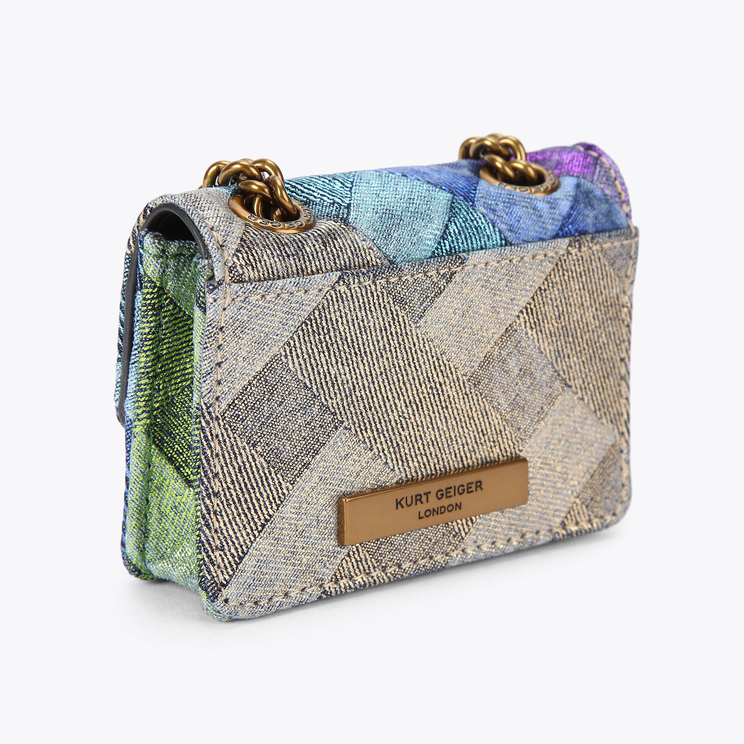 MICRO KENSINGTON L Denim Gold Micro Bag by KURT GEIGER LONDON