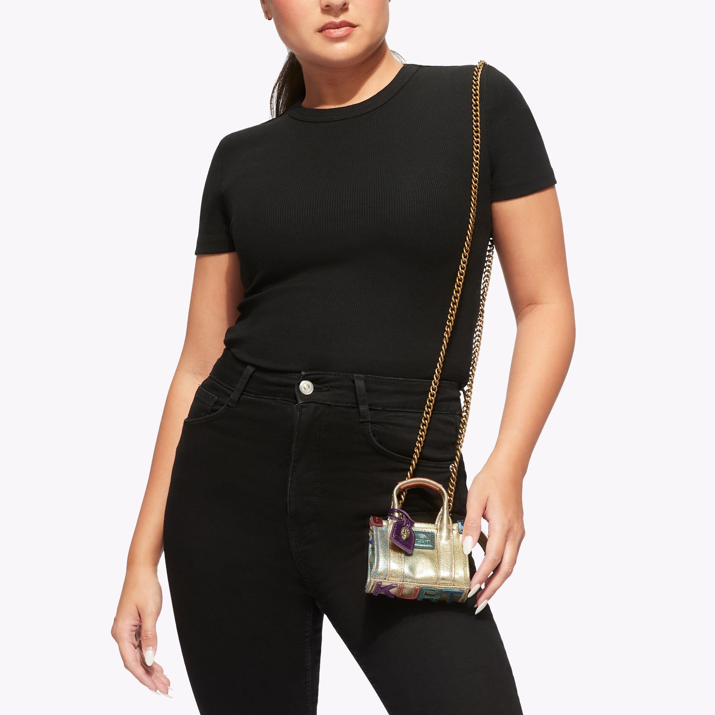 MICRO SOUTHBANK TOTE Gold Micro Tote Bag by KURT GEIGER LONDON