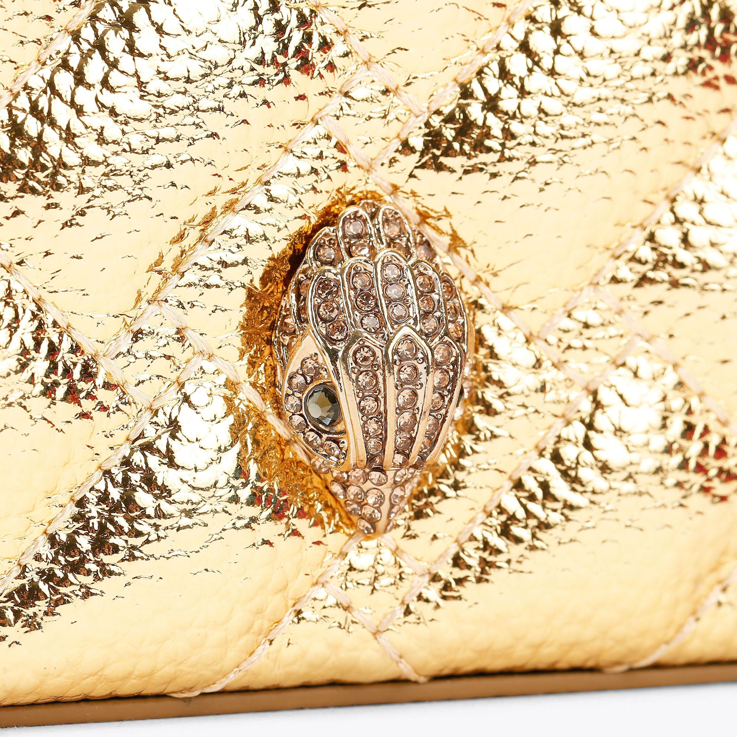 MICRO KENSINGTON CAMERA Metallic Gold Camera Bag by KURT GEIGER LONDON
