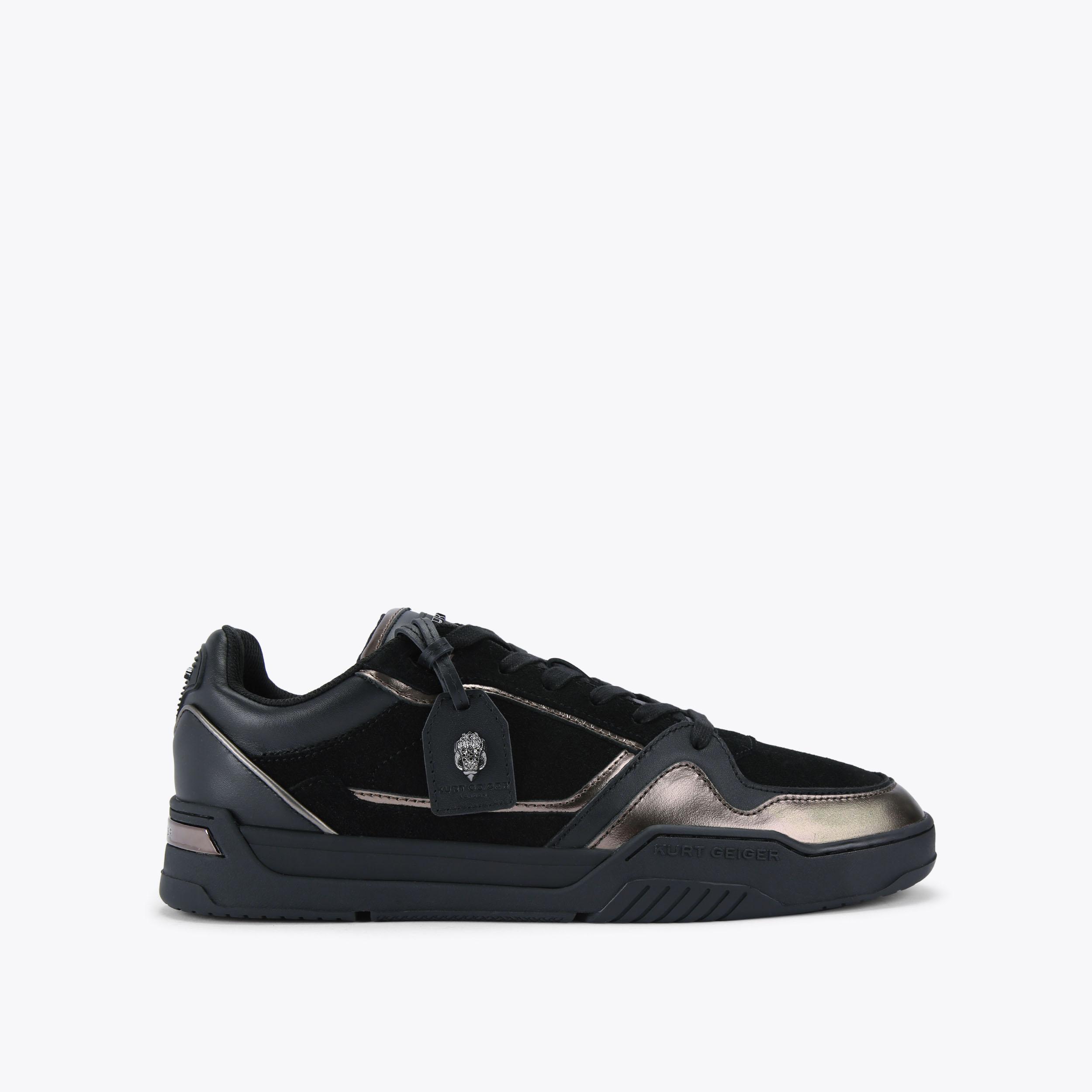 REGAN SNEAKER Black Leather Sneaker by KURT GEIGER LONDON
