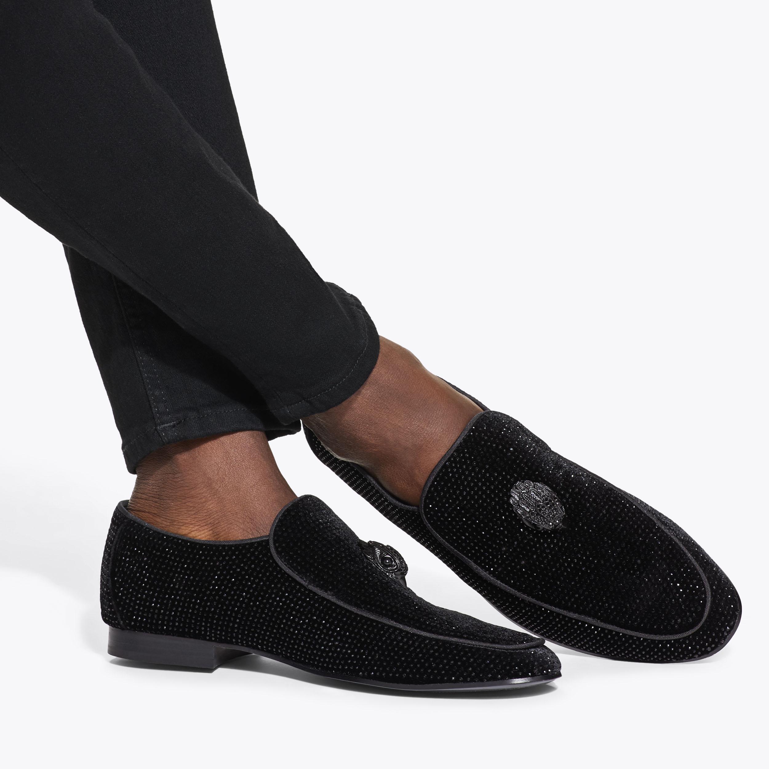 HUGH EAGLE Black Crystal Slip On Loafer by KURT GEIGER LONDON