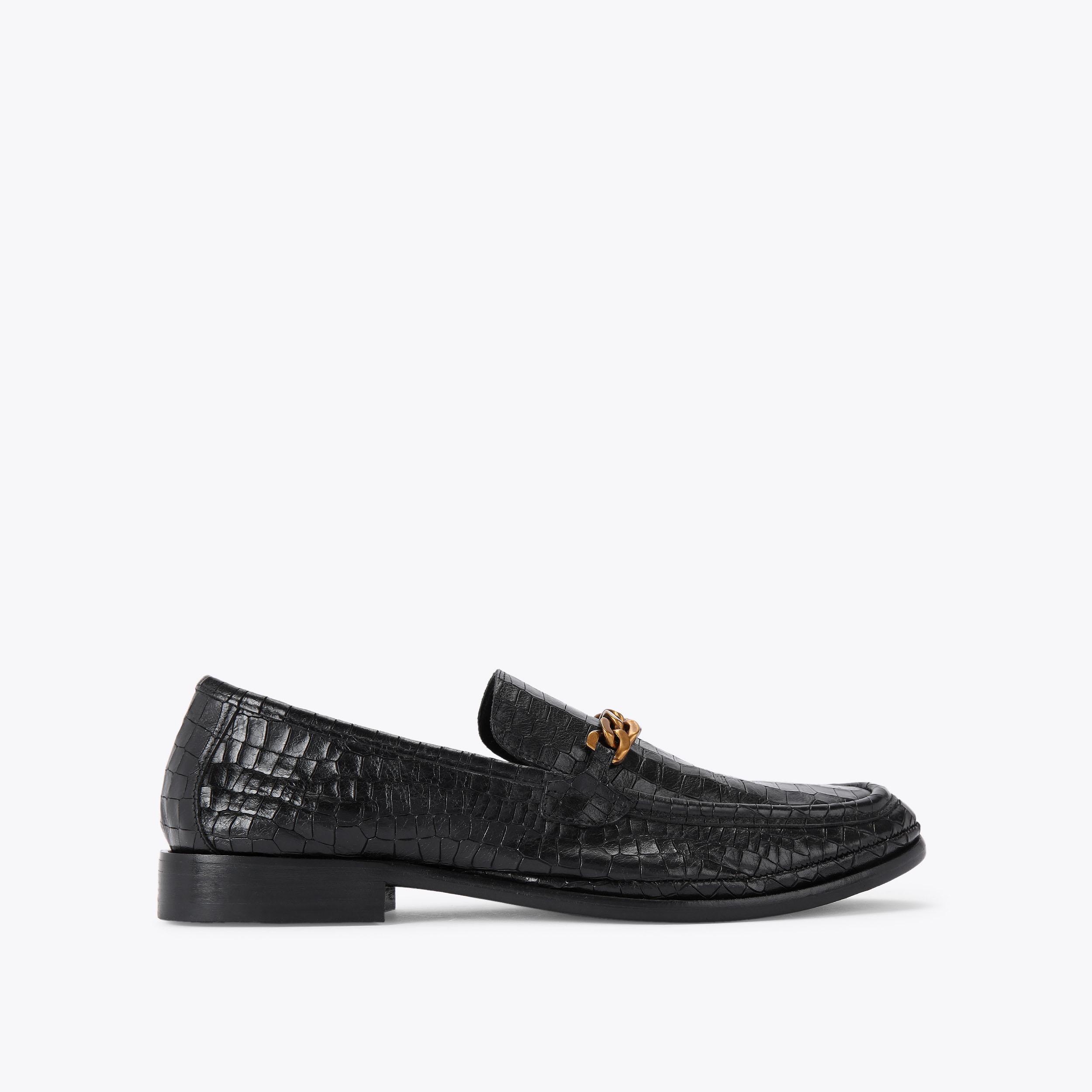 LUCA LOAFER Black Croc Loafer by KURT GEIGER LONDON