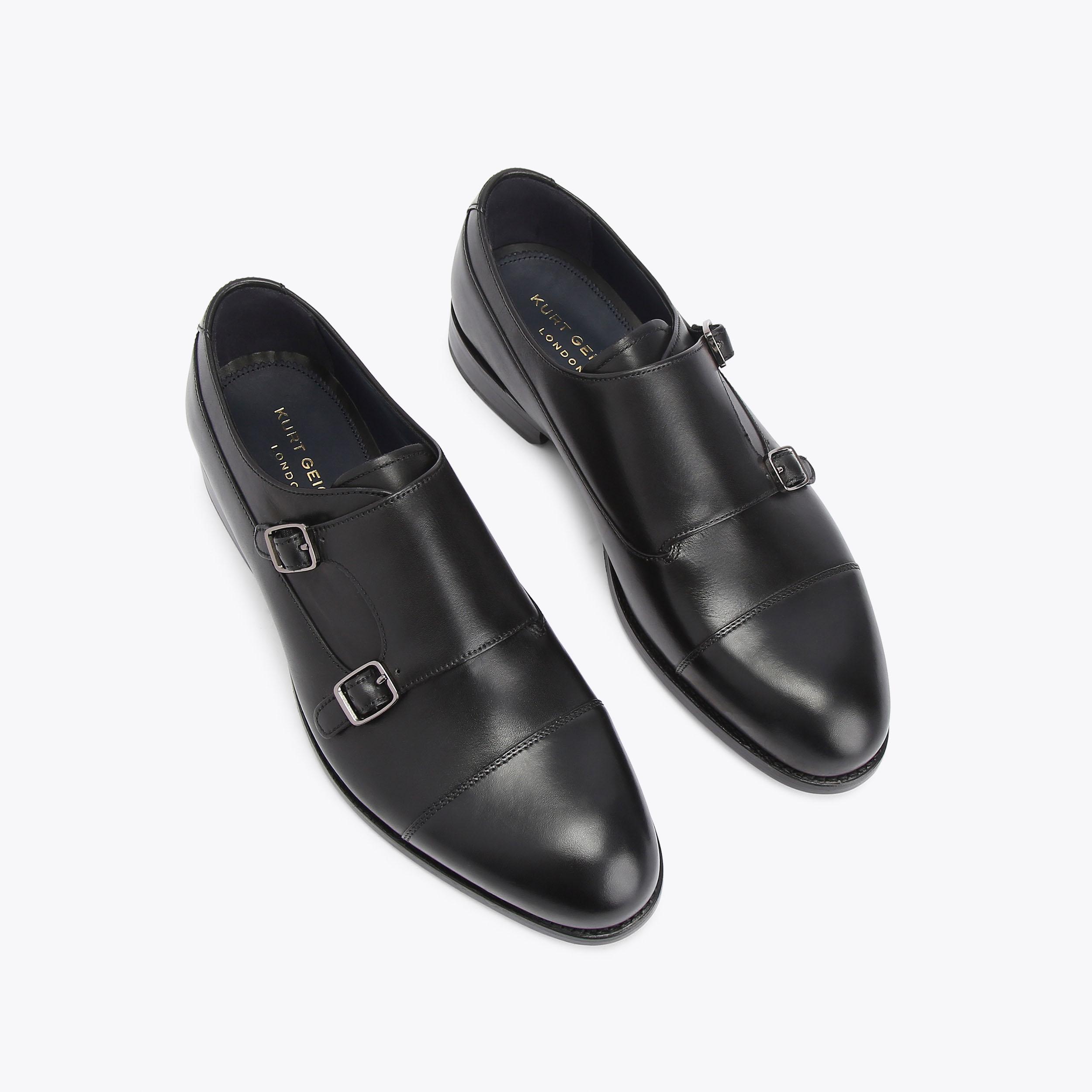 SLOANE MONK GW Black Leather Monk Shoe by KURT GEIGER LONDON