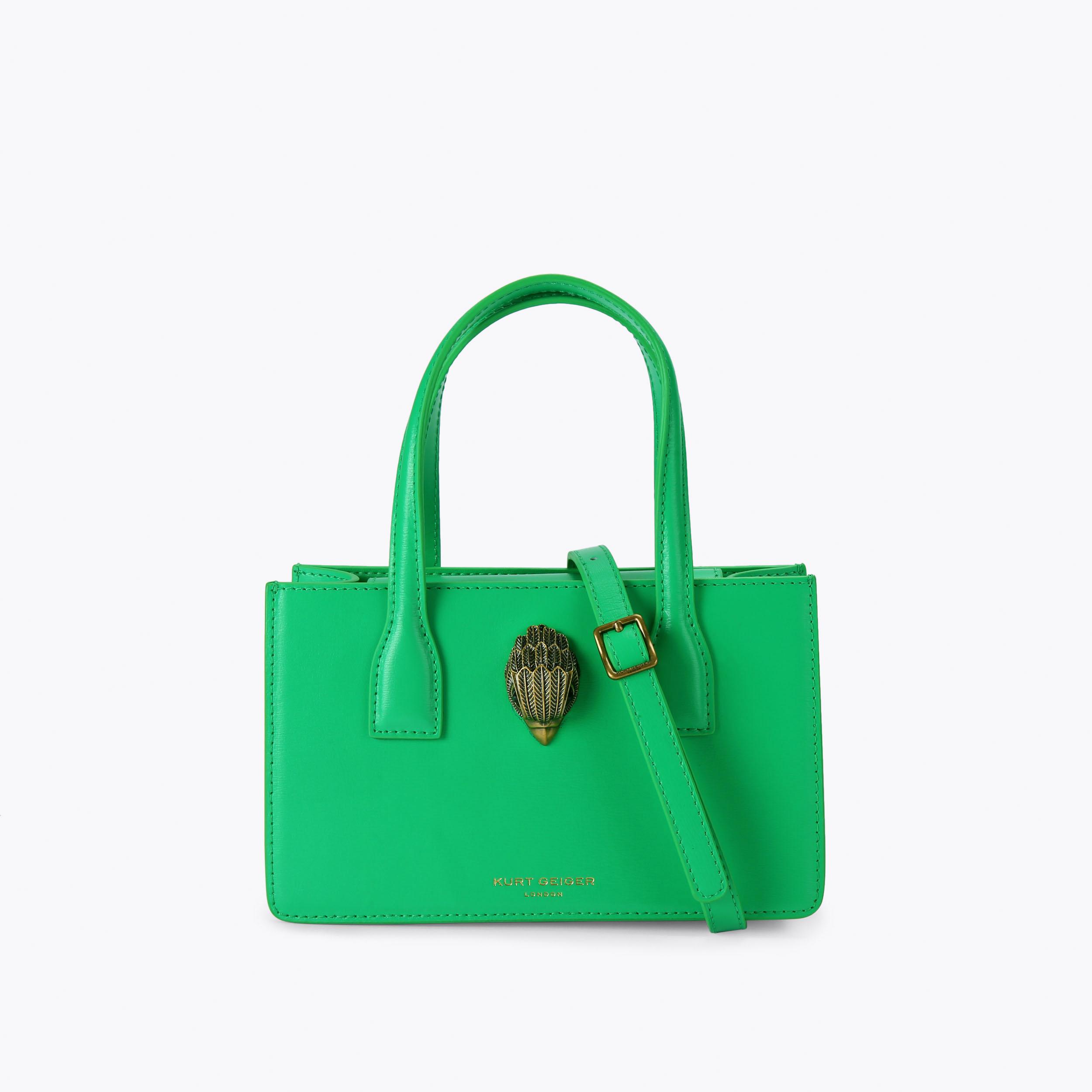 MINI BOND TOTE Neon Green Mini Tote Bag by KURT GEIGER LONDON