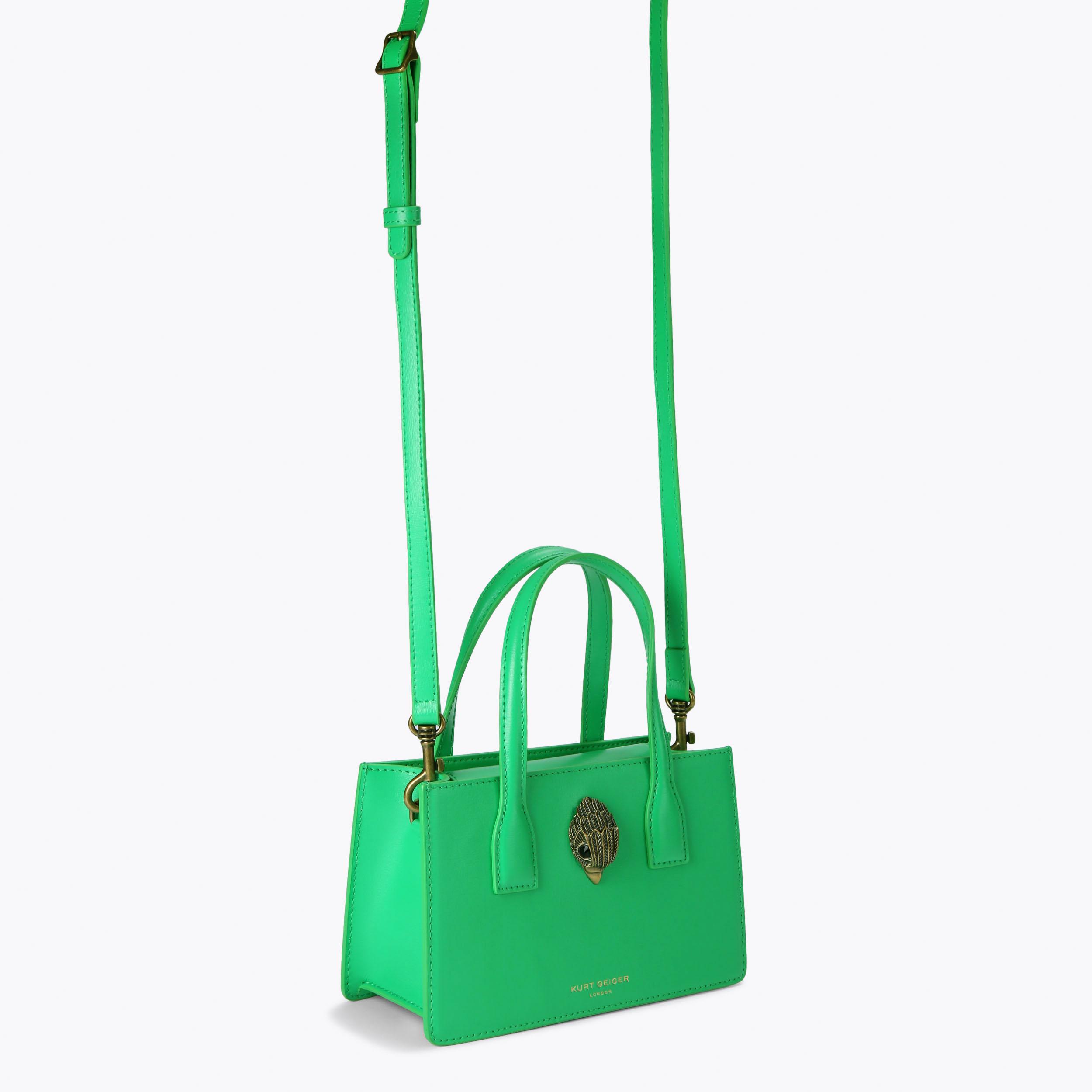 MINI BOND TOTE Neon Green Mini Tote Bag by KURT GEIGER LONDON