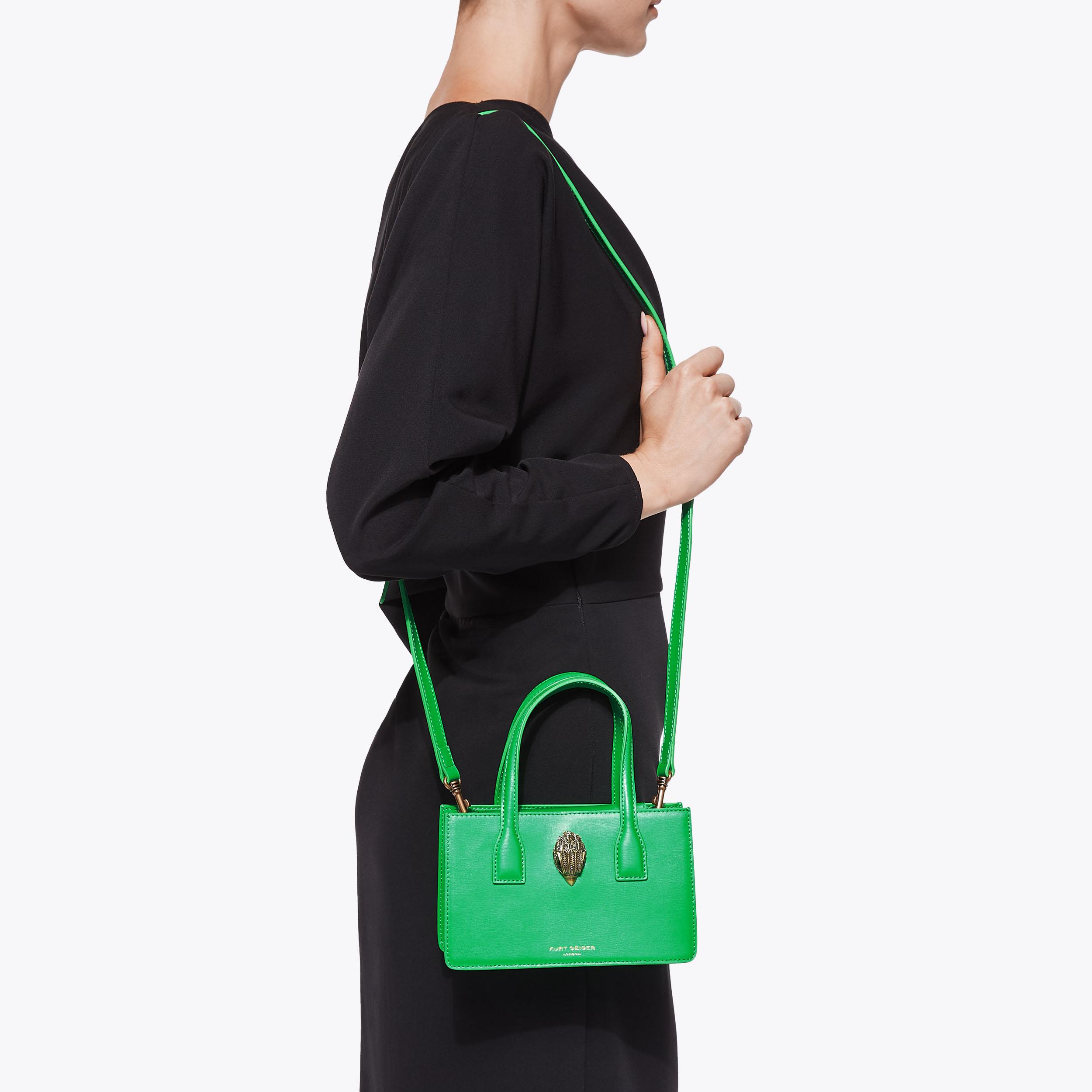 MINI BOND TOTE Neon Green Mini Tote Bag by KURT GEIGER LONDON