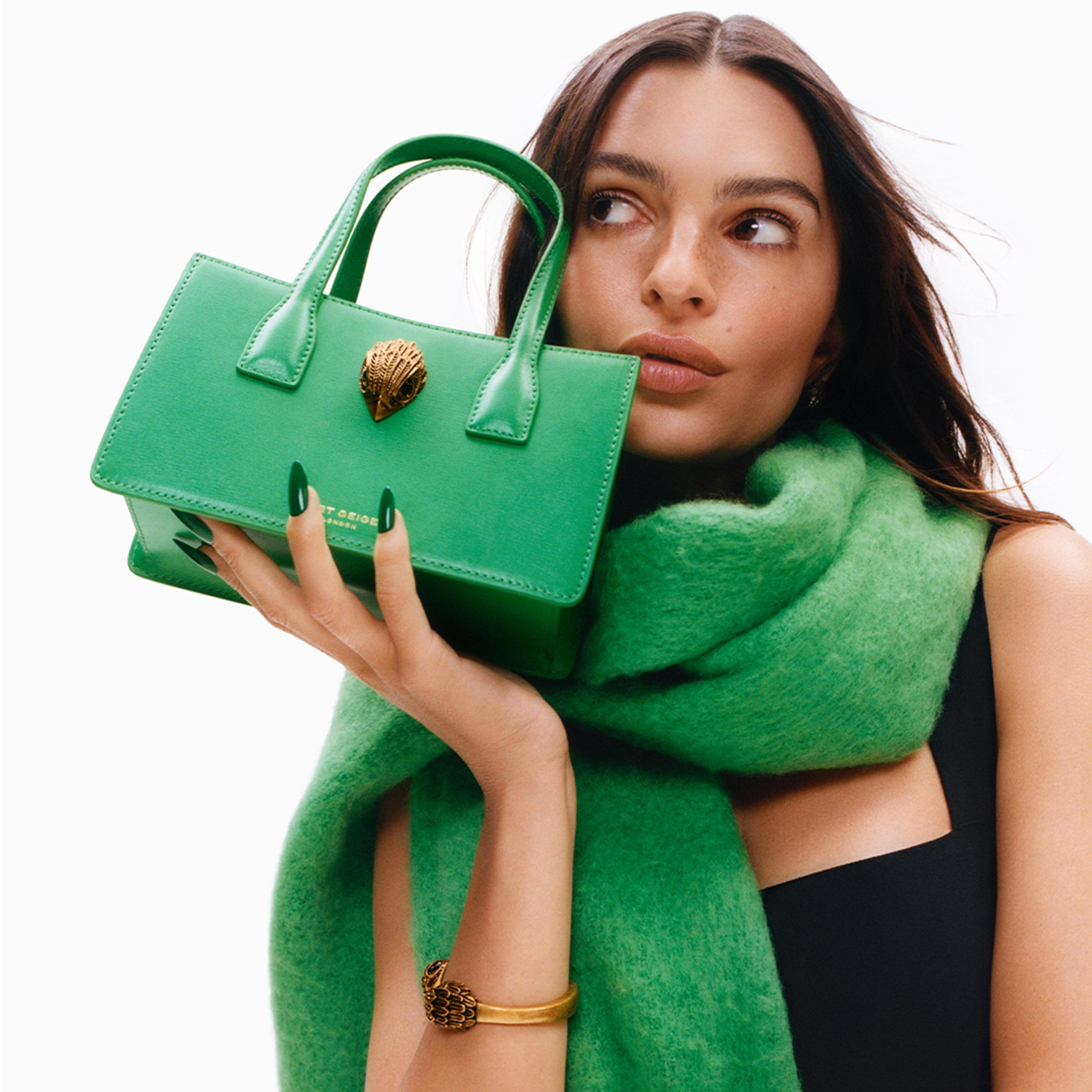 MINI BOND TOTE Neon Green Mini Tote Bag by KURT GEIGER LONDON