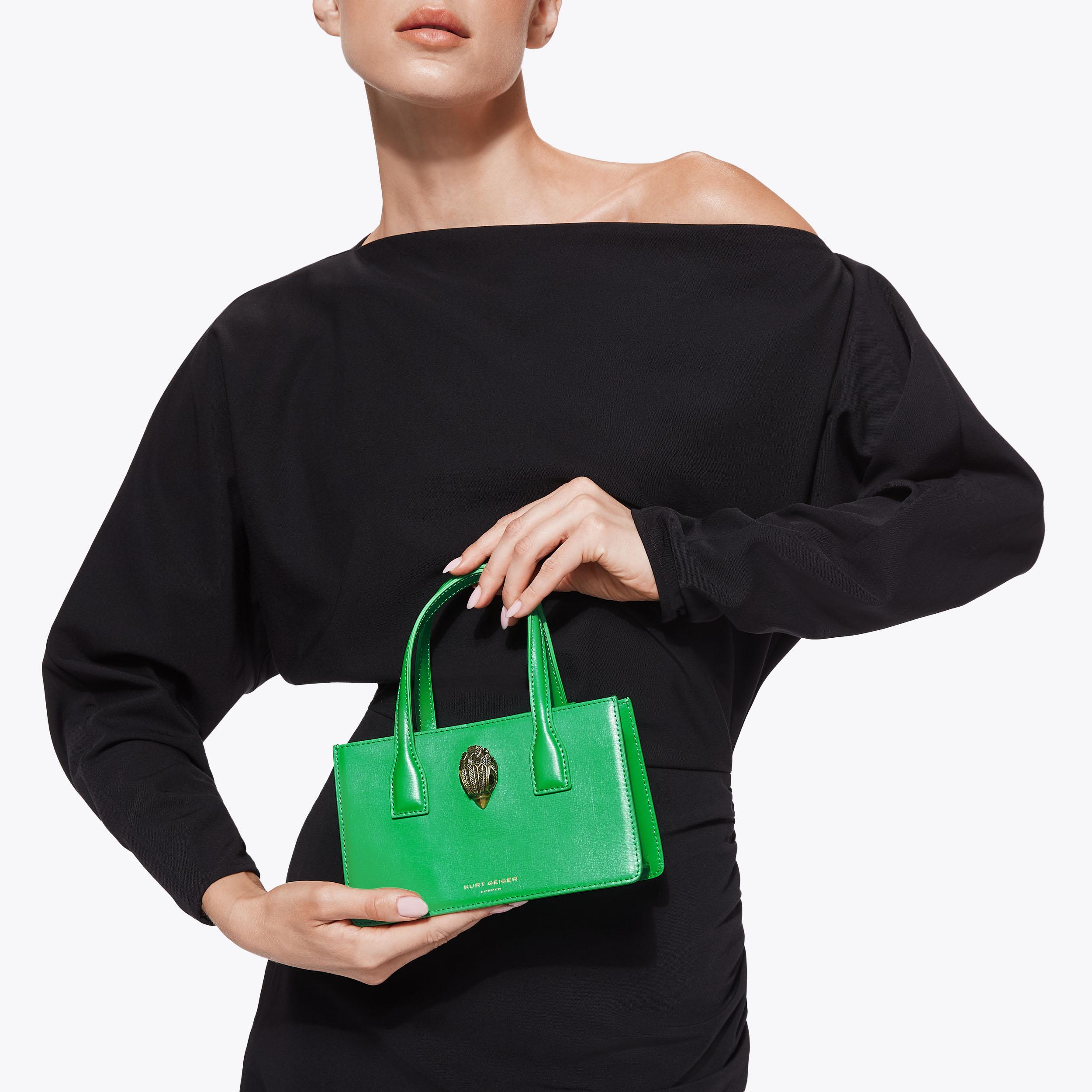 MINI BOND TOTE Neon Green Mini Tote Bag by KURT GEIGER LONDON