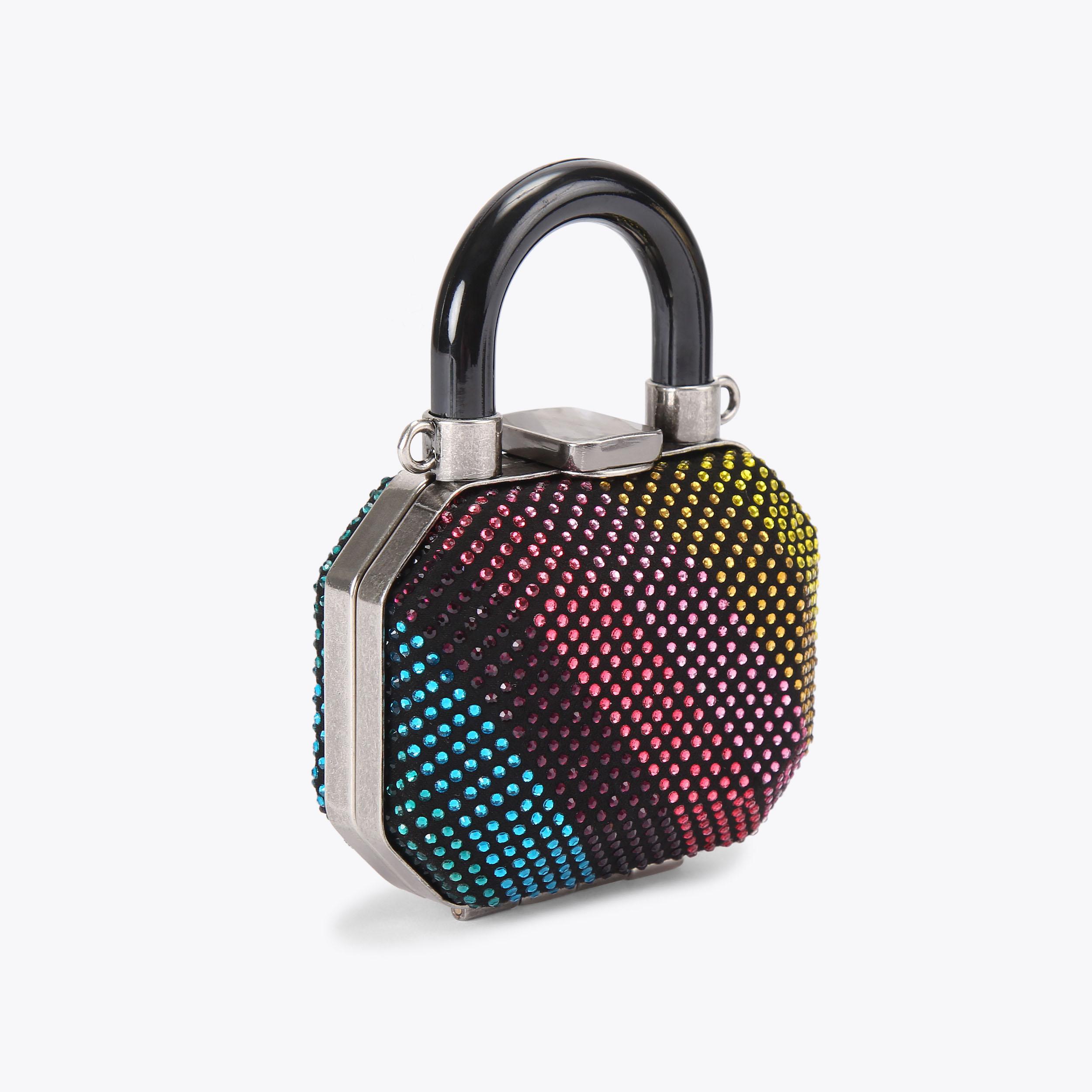 MICRO TOP HANDLE Rainbow Crystals Clutch Bag by KURT GEIGER LONDON