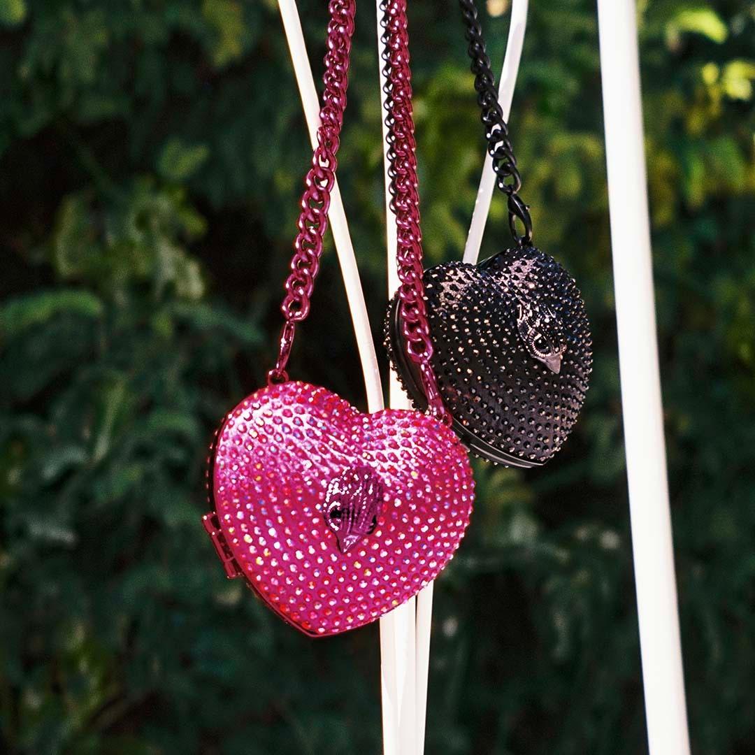 MICRO HEART CLUTCH Purple Cross Body Bag by KURT GEIGER LONDON MICRO HEART CLUTCH Purple Cross Body Bag by KURT GEIGER LONDON