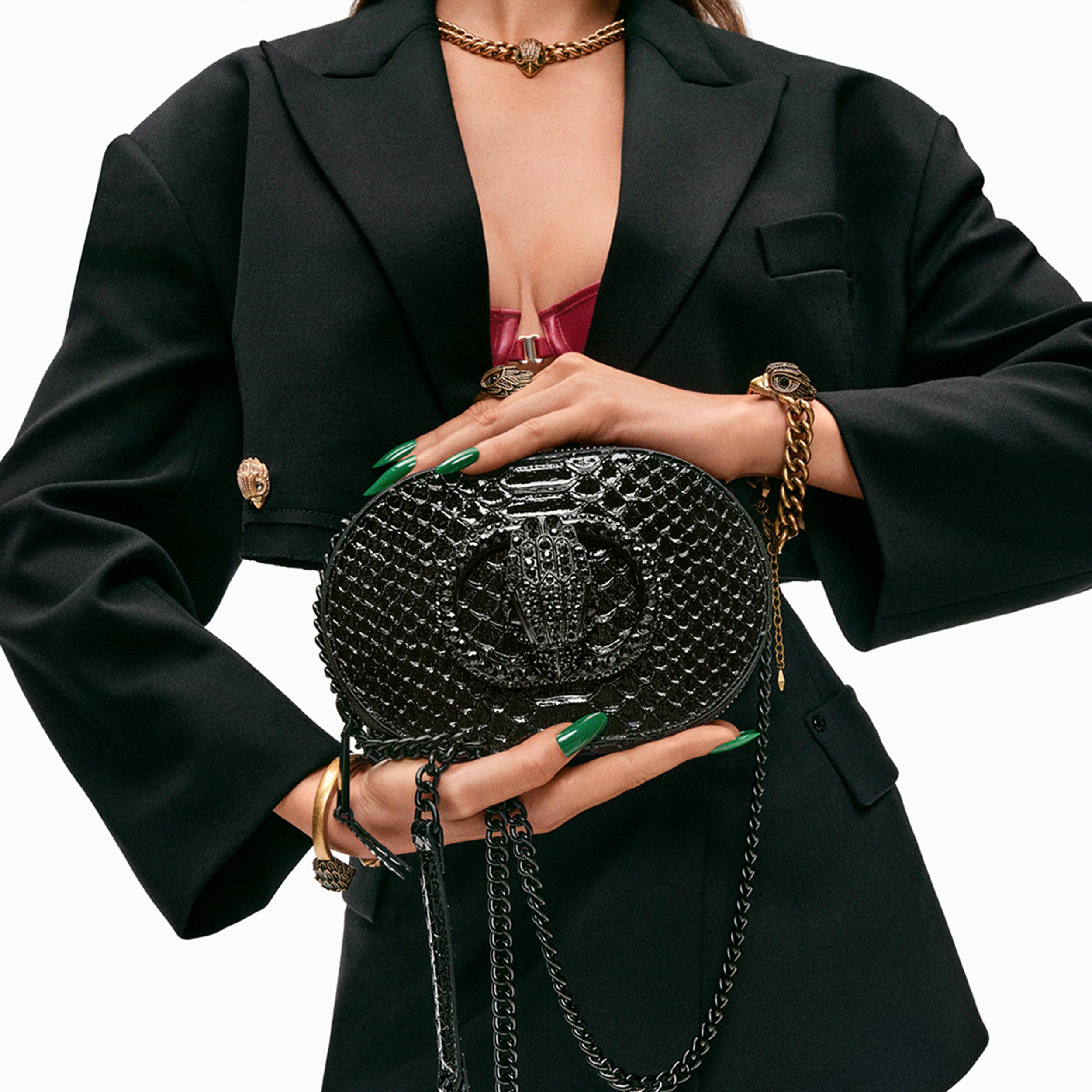 SM CHELSEA CAMERA BAG DR Black Lizard Drench Camera Purse by KURT ...