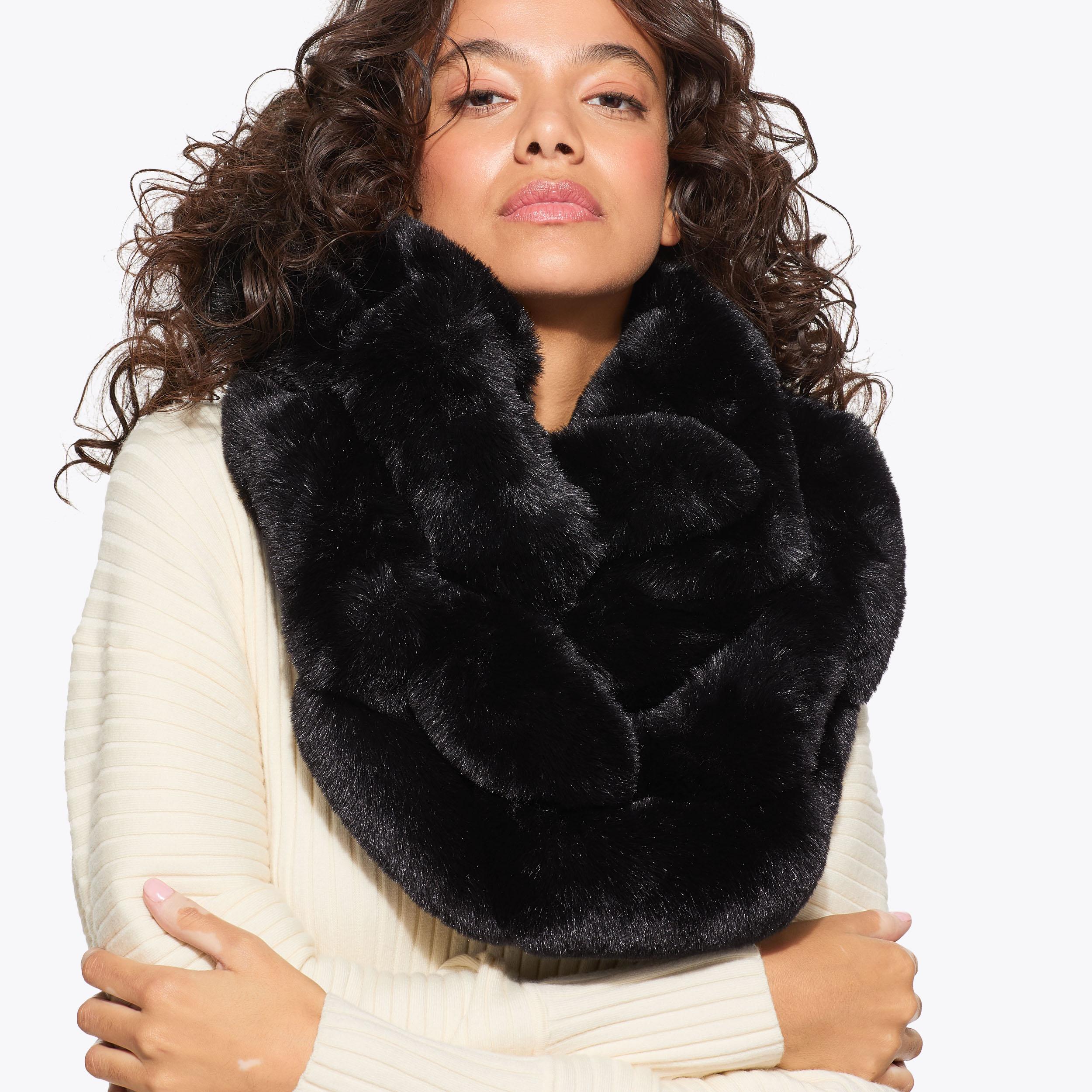 FAUX FUR CHAIN SCARF Black Chain Scarf by KURT GEIGER LONDON