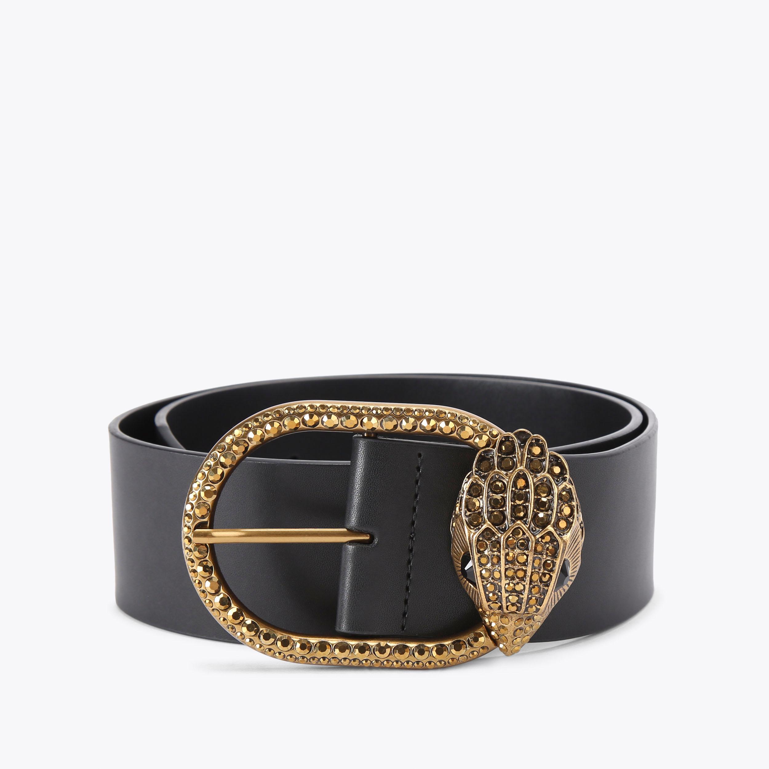 MAYFAIR 60 BELT Black Leather Belt by KURT GEIGER LONDON