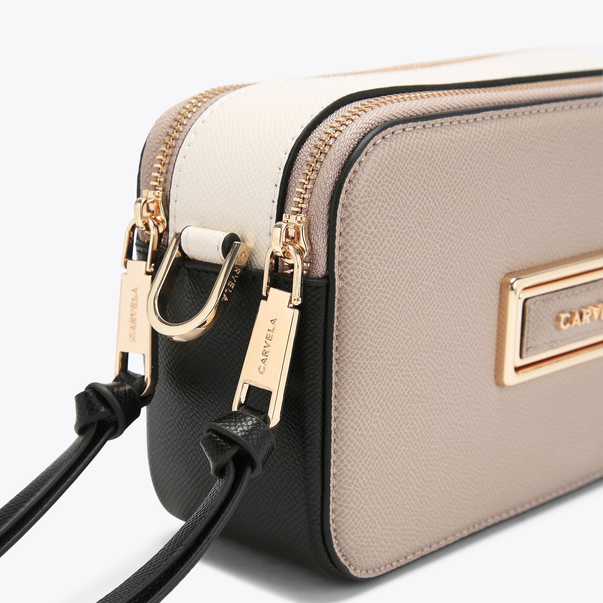 ROMA RECTANGLE CAMERA Taupe Camera Bag by CARVELA