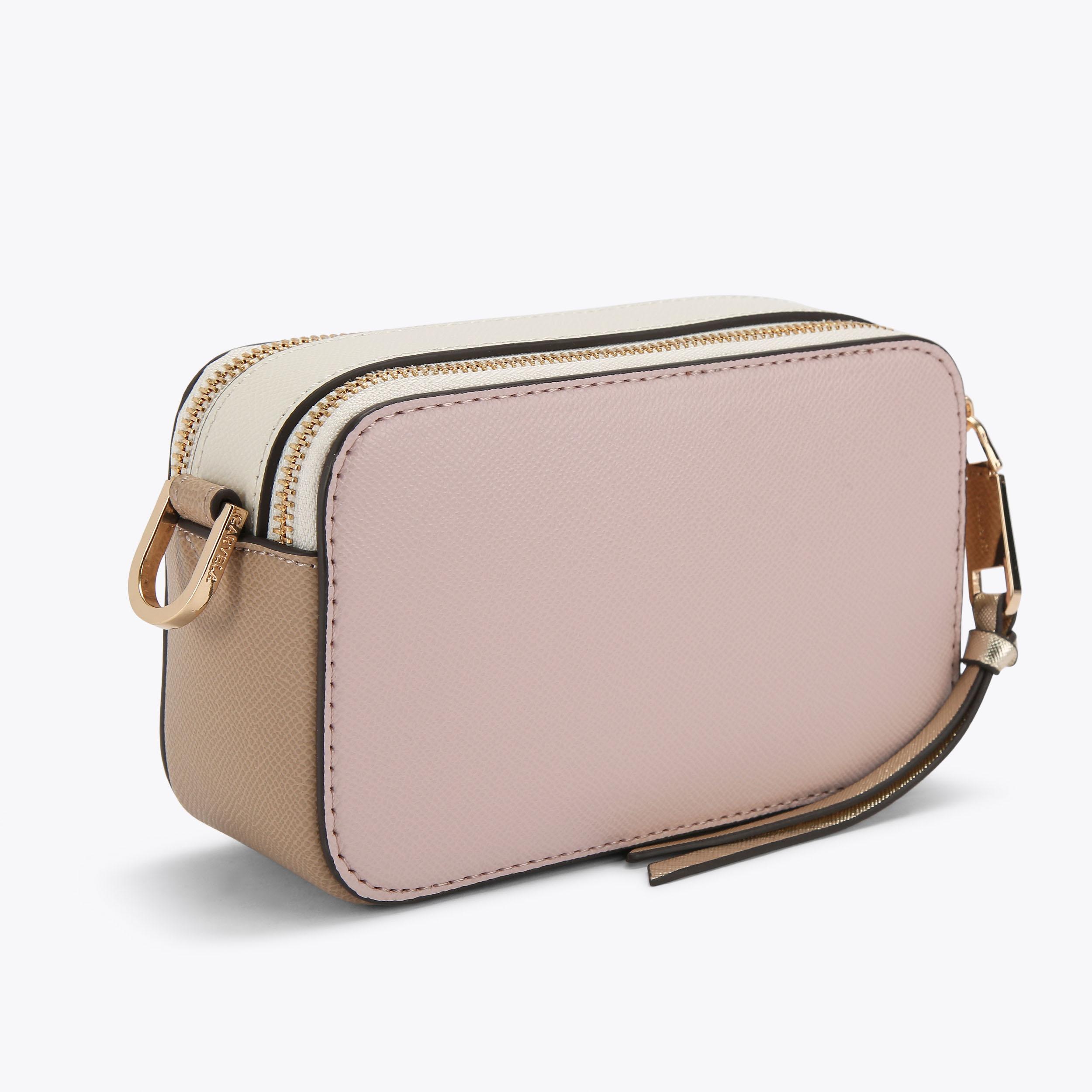 MINI ROMA RECTANGLE Pale Pink Rectangle Cross Body Bag by CARVELA