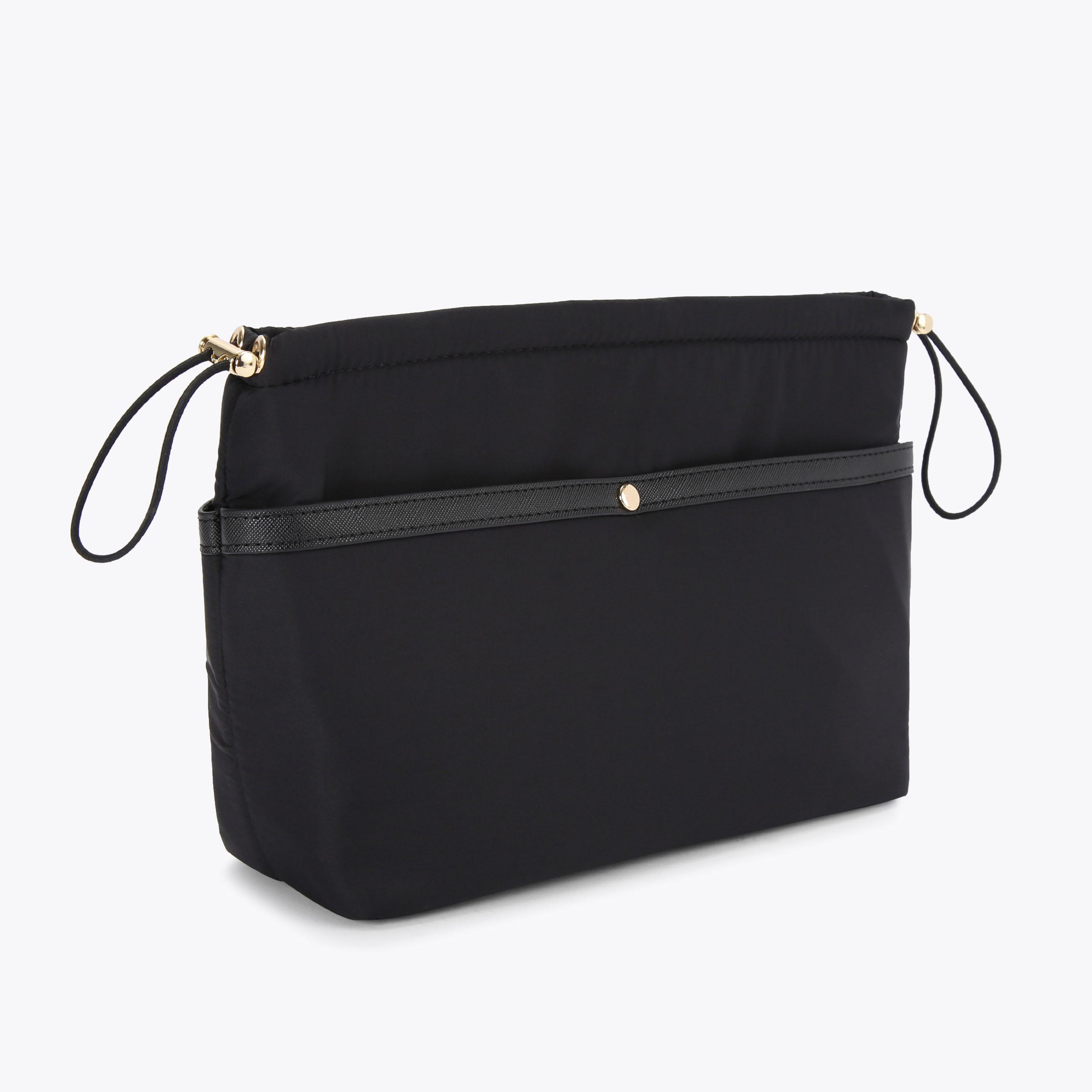 SM RECYCLED BAG ORGANISER Black Nylon Interior Pouch by KURT GEIGER LONDON