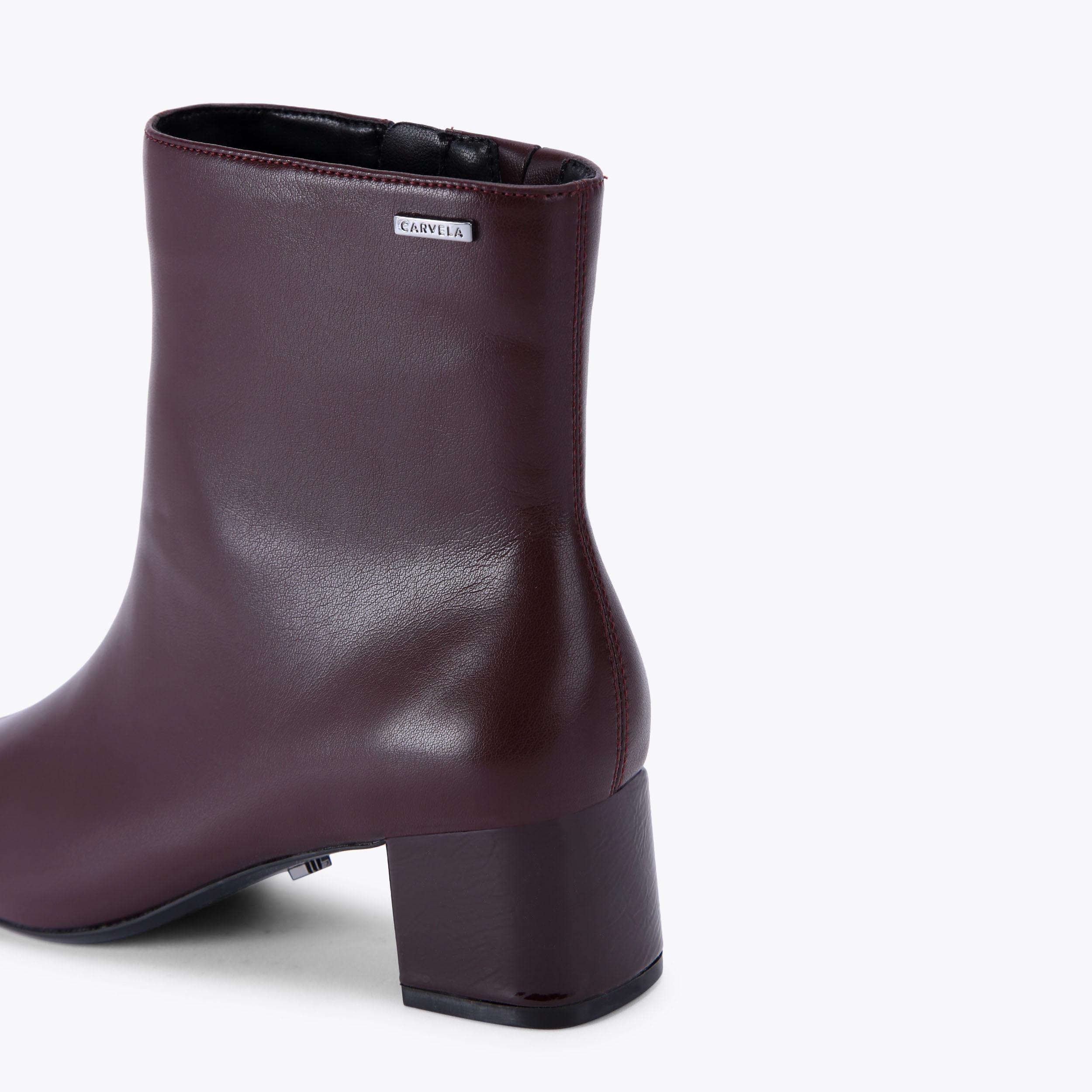 CLEO ANKLE Wine Heeled Ankle Boot by CARVELA