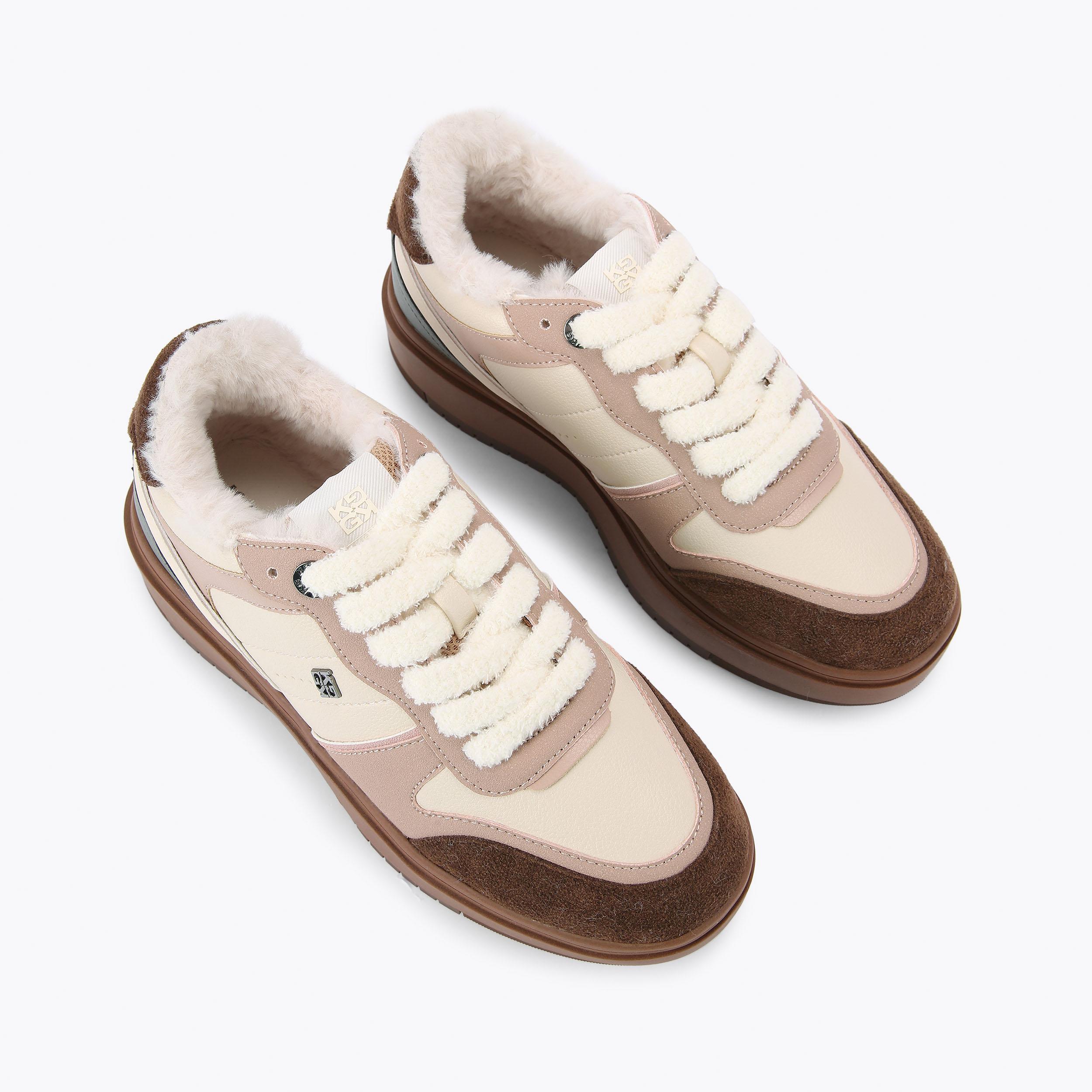 Kick Skater Brown Fluffy Sneaker By Kg Kurt Geiger