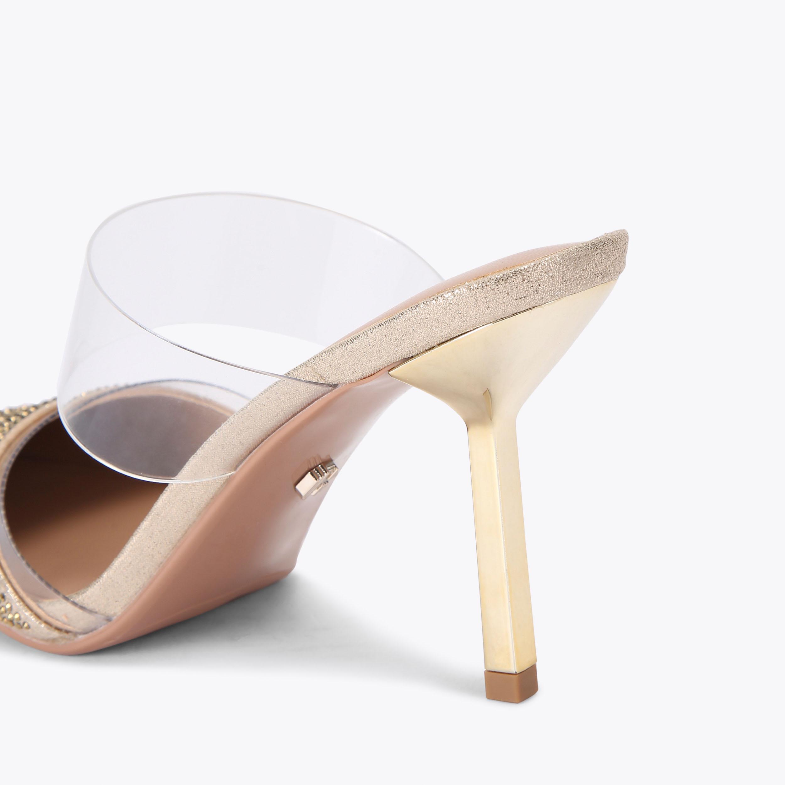 PASSION VINYL Gold Vinyl Mule Heel by CARVELA