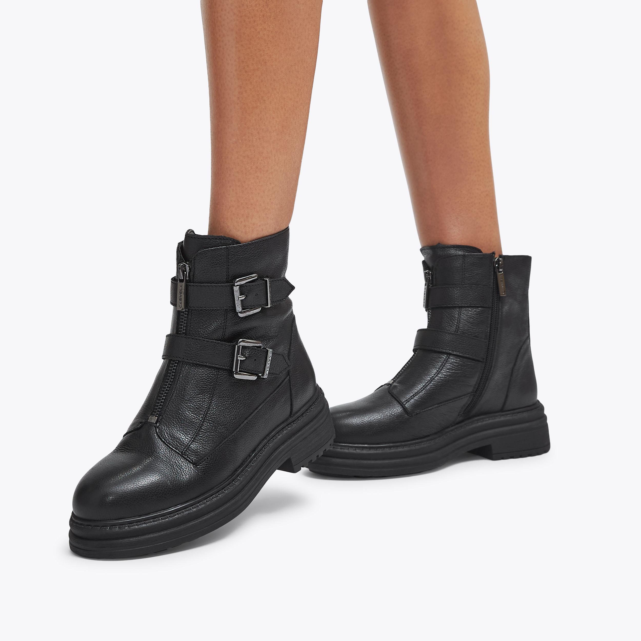 CAPITAL Black Leather Ankle Boot by CARVELA